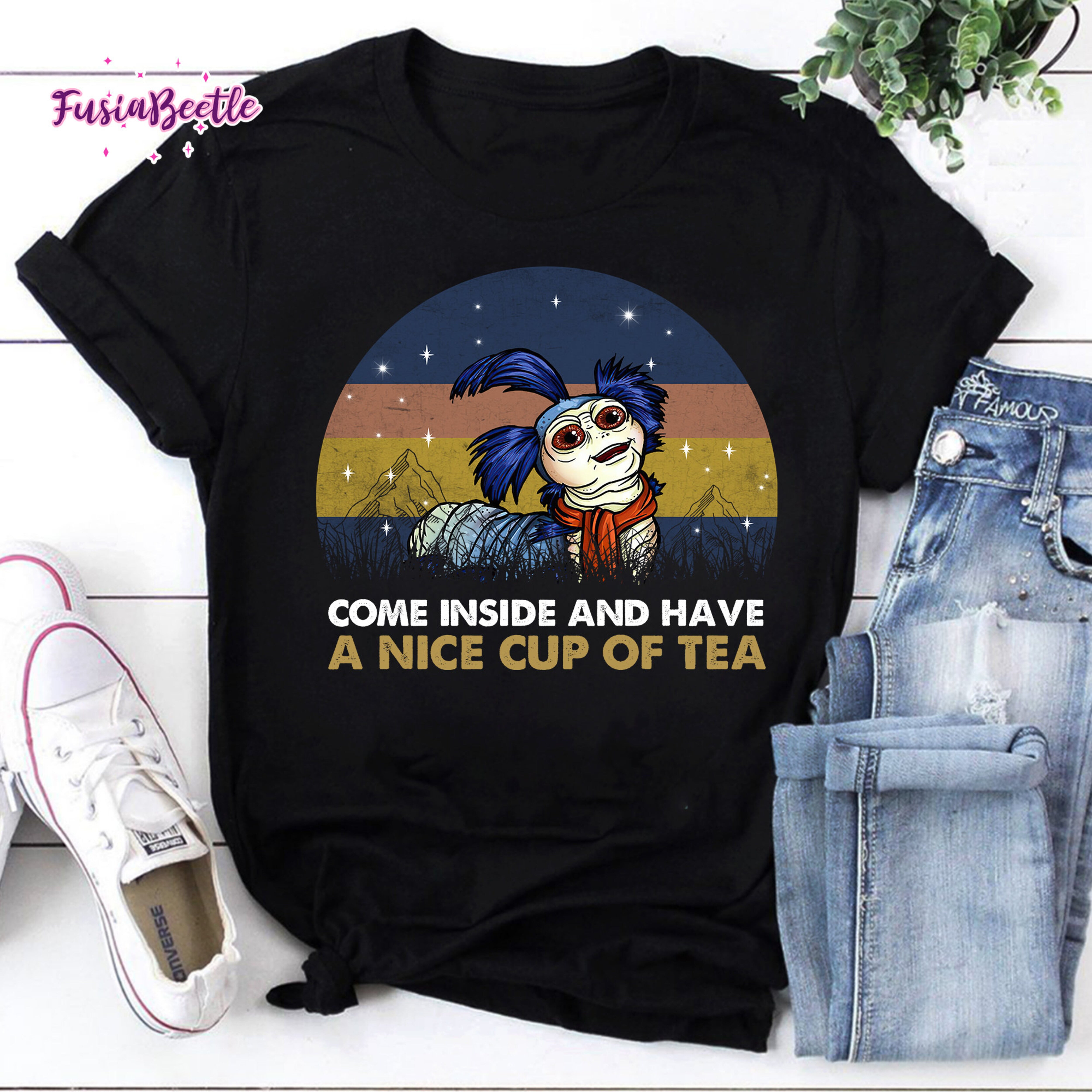 Labyrinth Worm Come Inside And Have A Nice Cup Of Tea Vintage T-Shirt ...