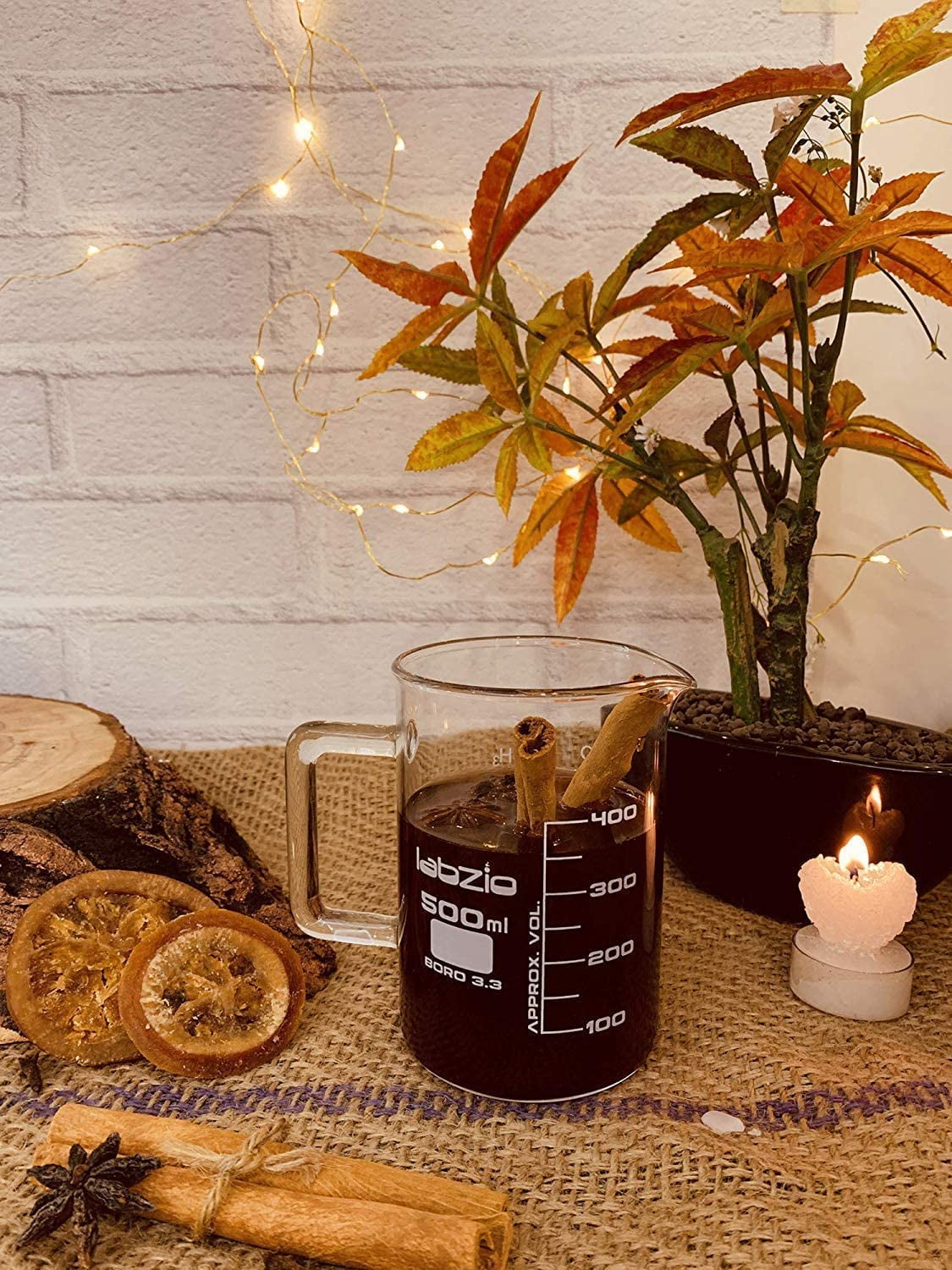 Labzio Hand Crafted Premium Beaker Mug with Handle Perfect for Coffee ...