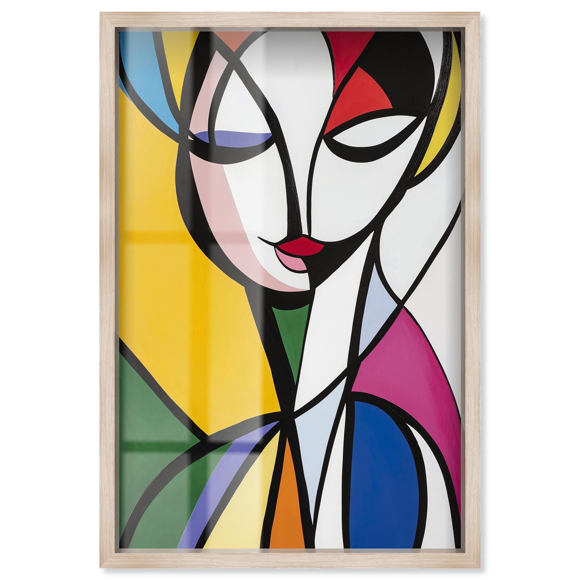 Lacara II Shadowbox Print Modern Art Decor by Art Remedy, Blonde Frame, 36 x 54 - Walmart.com