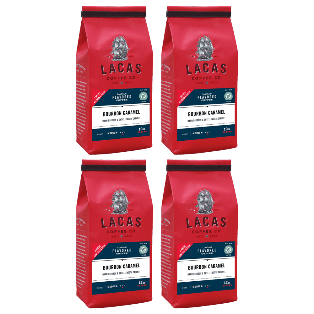 Lacas Coffee Company, Bourbon Caramel, Medium Fine Ground Coffee, 4 ...