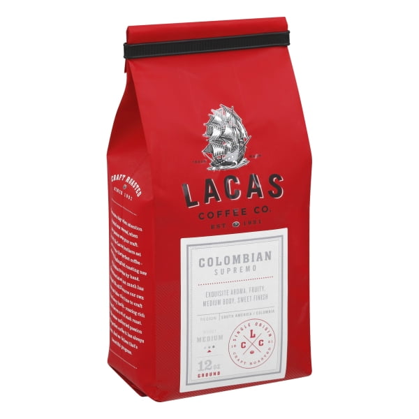 Lacas Coffee Company Colombian Supremo Medium Fine 12 oz - Walmart.com