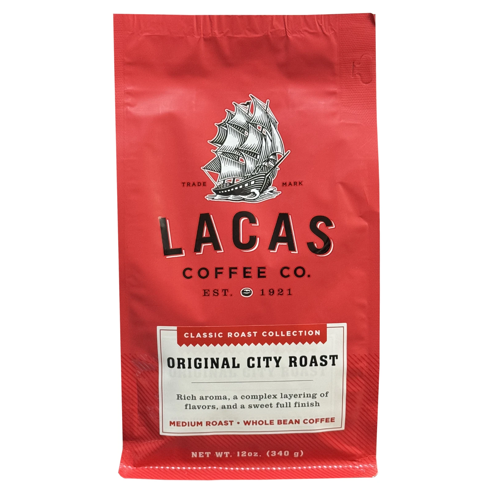 Lacas Coffee Company Original City Roast Whole Bean Coffee, Medium ...