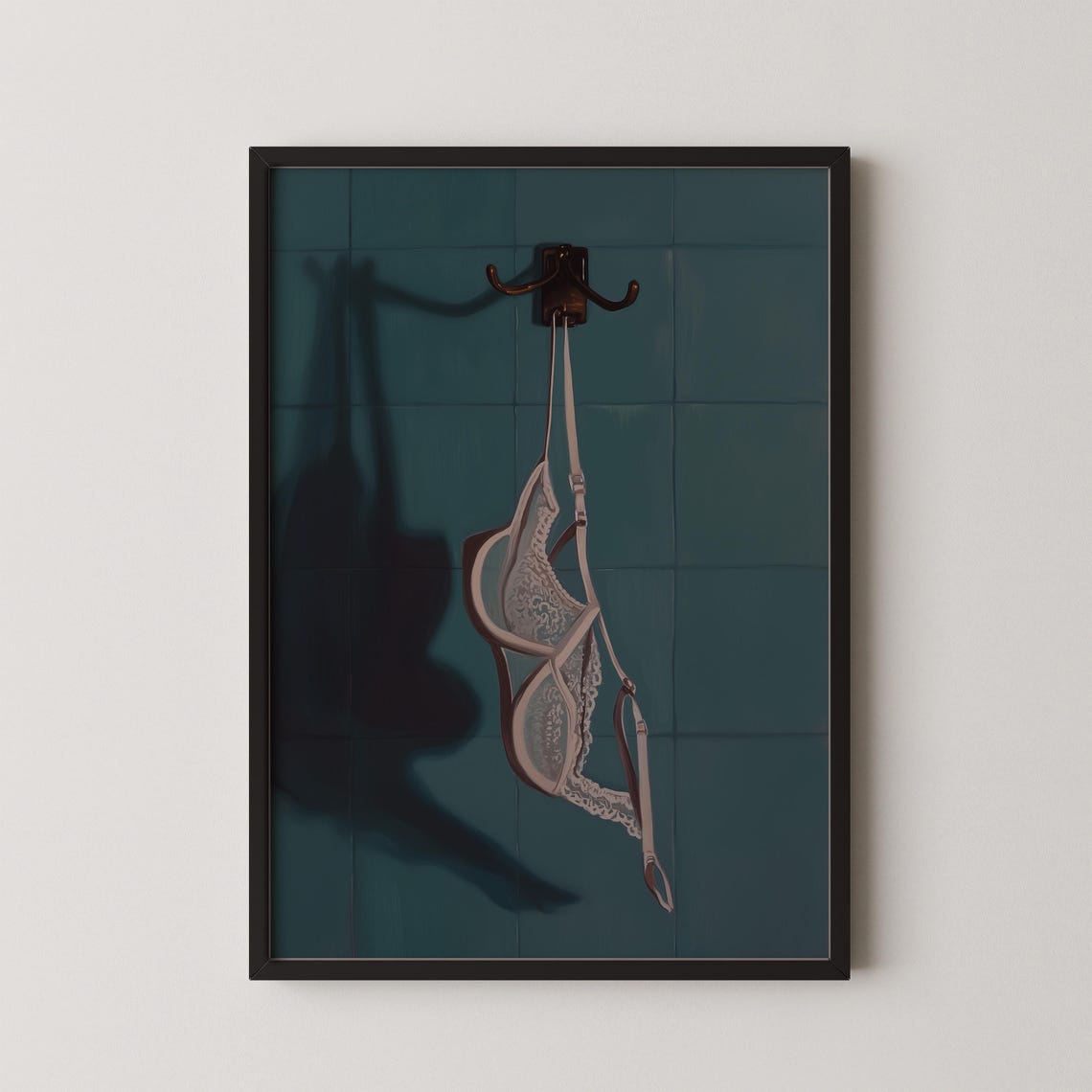 Lace Bra Still Life Art Print, Feminine Boudoir Wall Decor, Minimalist ...