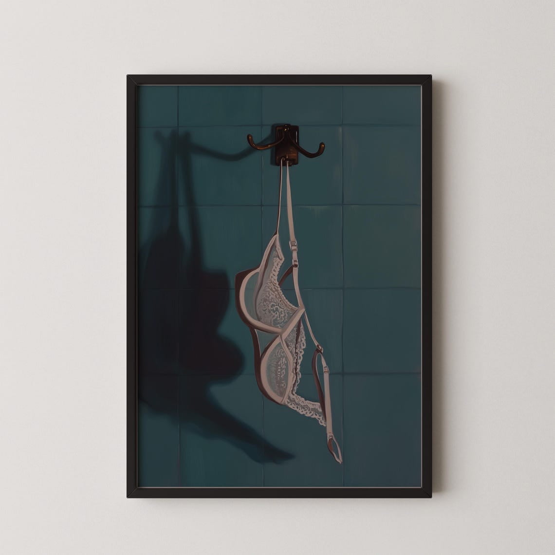 Lace Bra Still Life Art Print, Feminine Boudoir Wall Decor, Minimalist ...