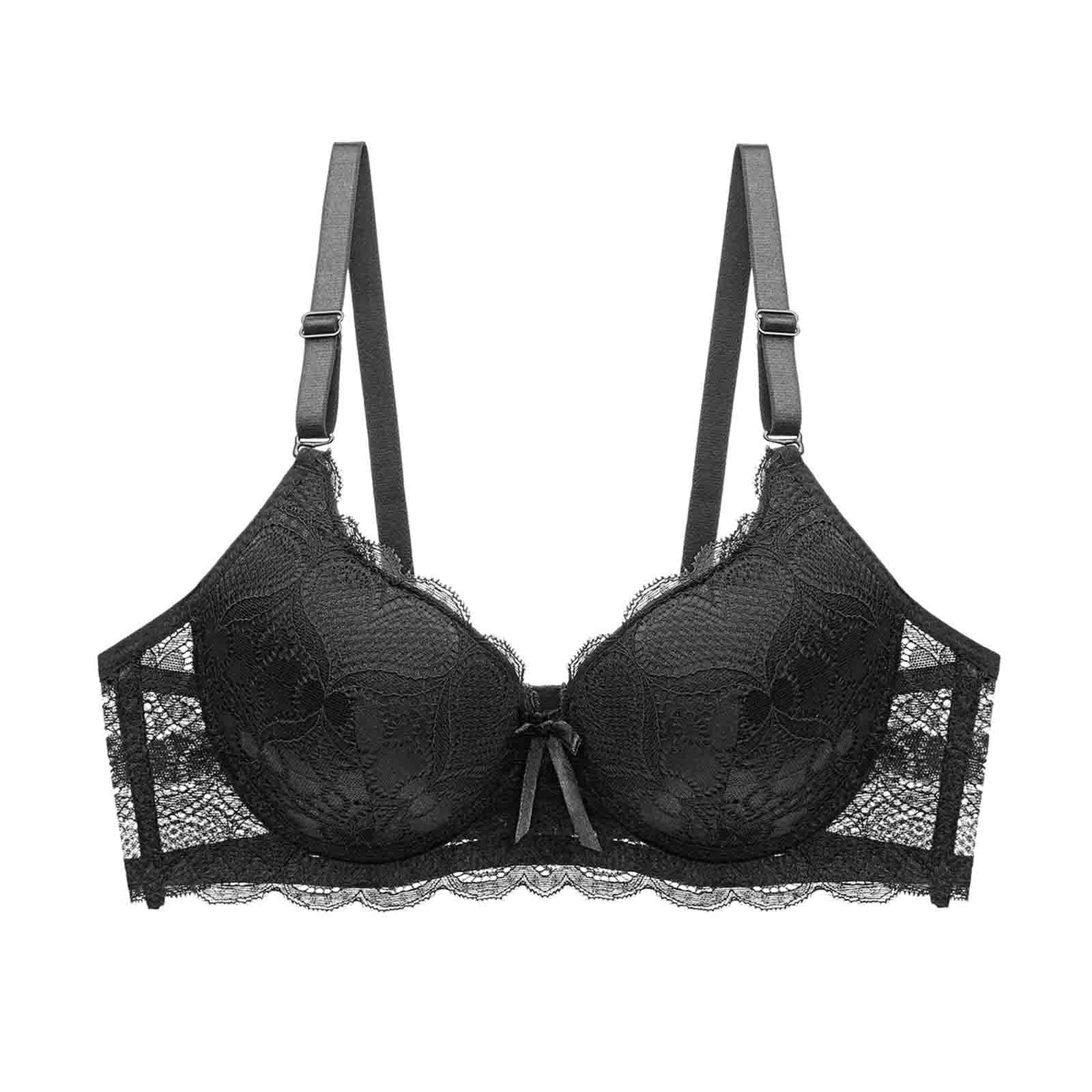 Lace Bra for Women Mesh Sheer Push Up Underwire Plus Size Full Coverage ...