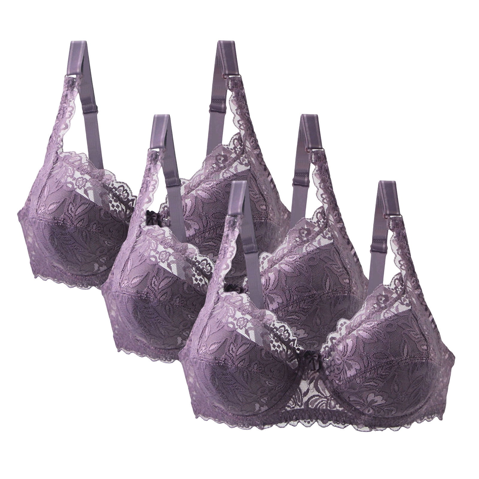 Lace Bra for Women Wireless Full Coverage Bralette Plus Size Support ...