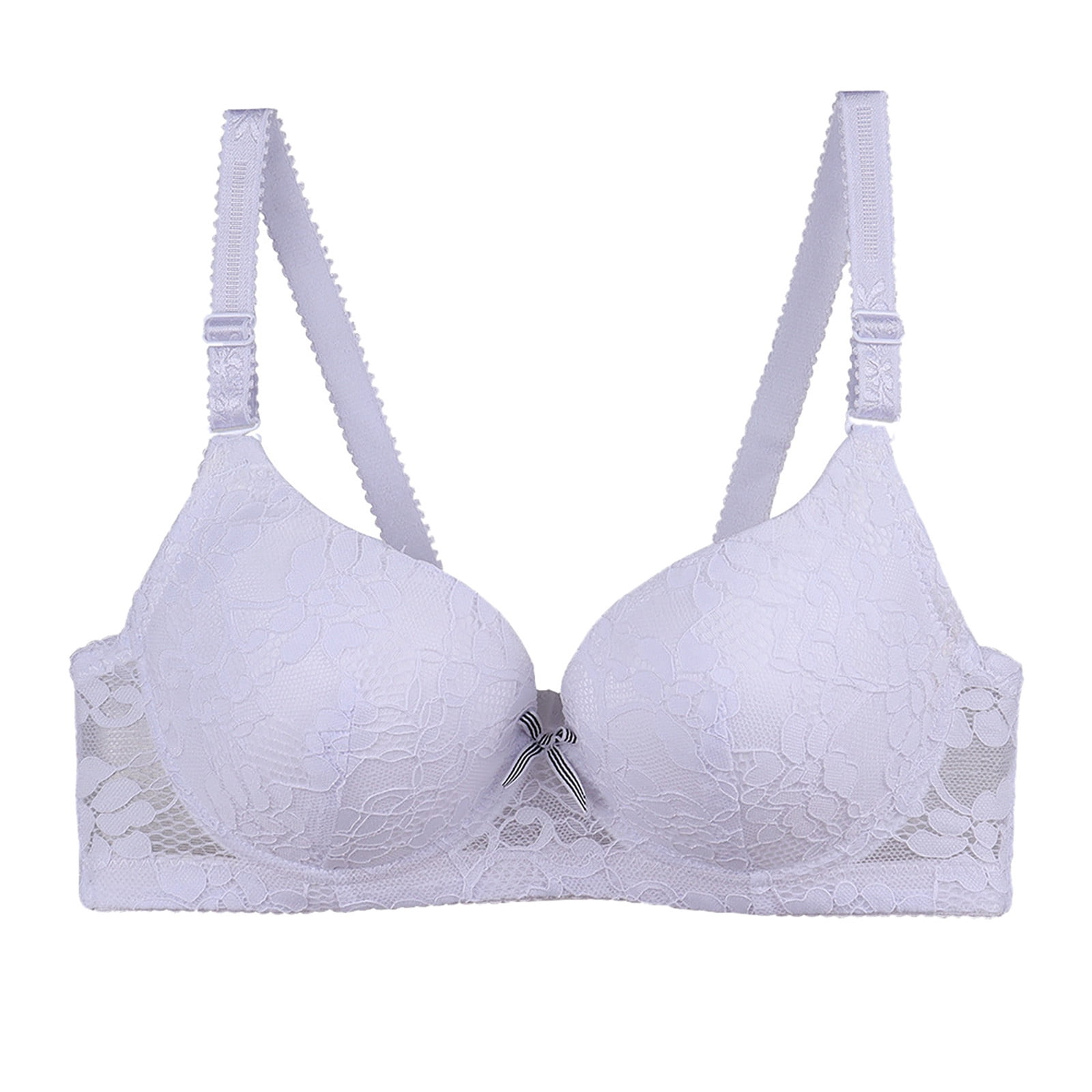 Lace Bralette For Women Plus Size Soft Underwire Bra Push Up Supportive ...