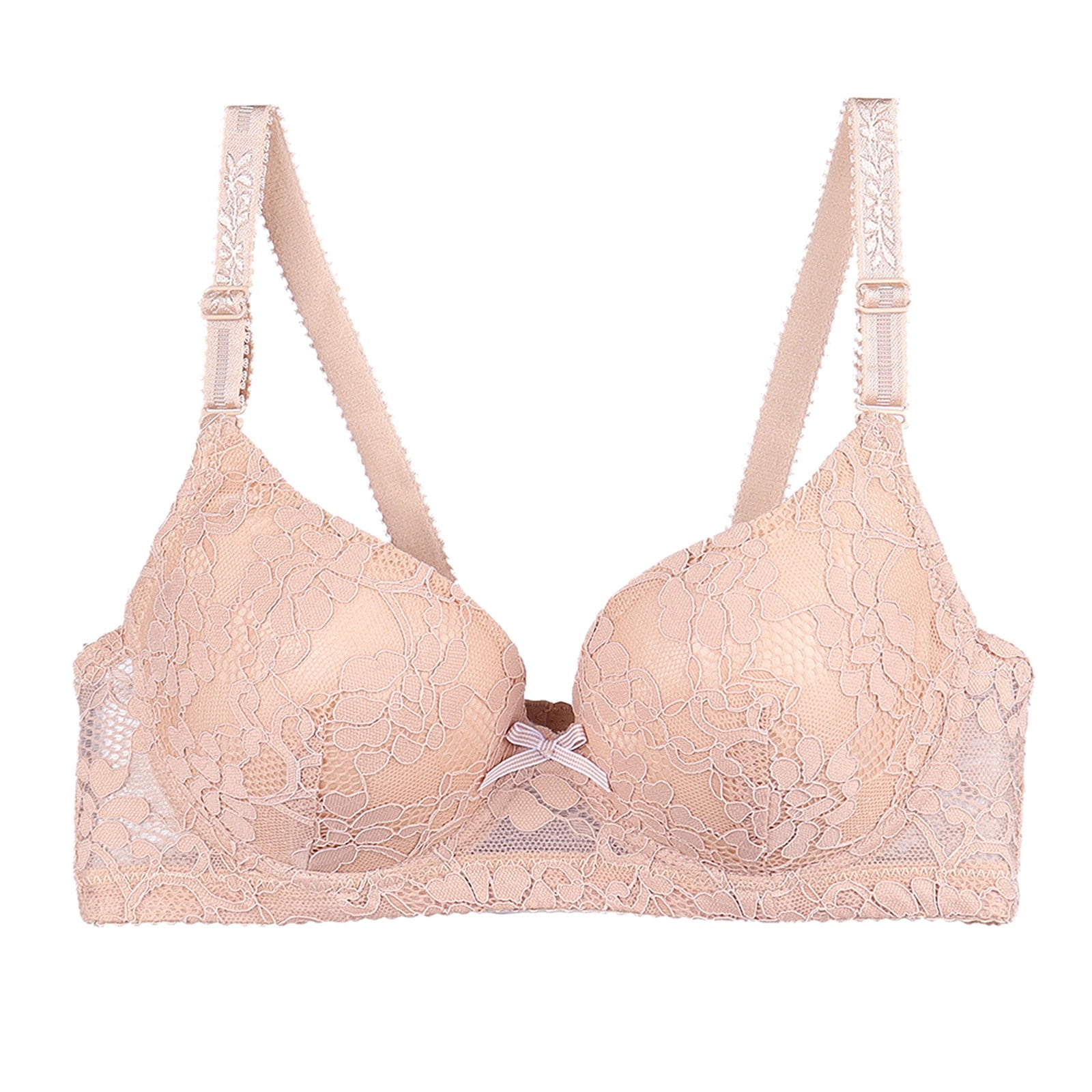 Lace Bralette For Women Plus Size Soft Underwire Bra Push Up Supportive ...