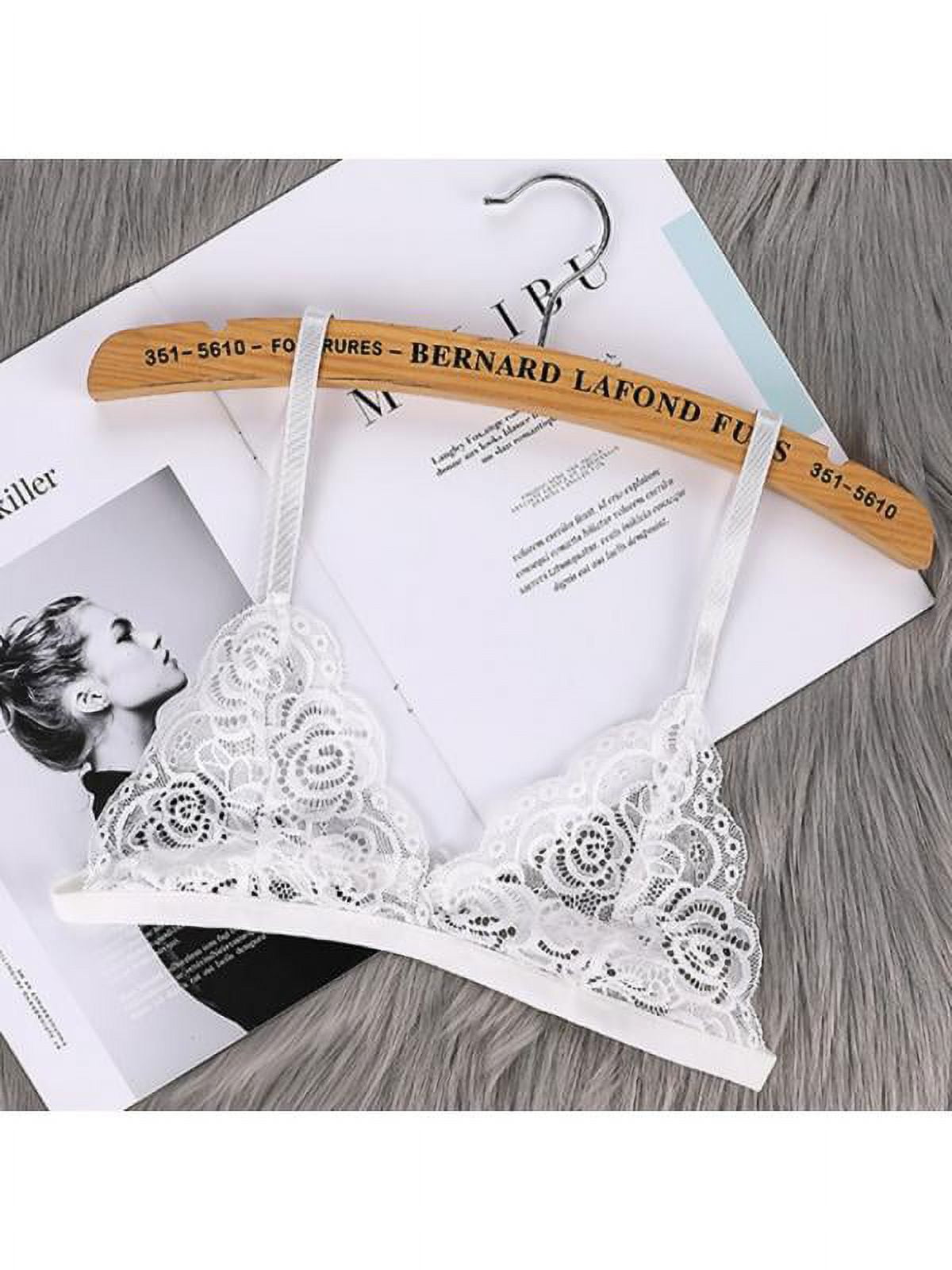 Lace Bralettes for Women Floral V Neck Hook Eye Unpadded Transparent ...