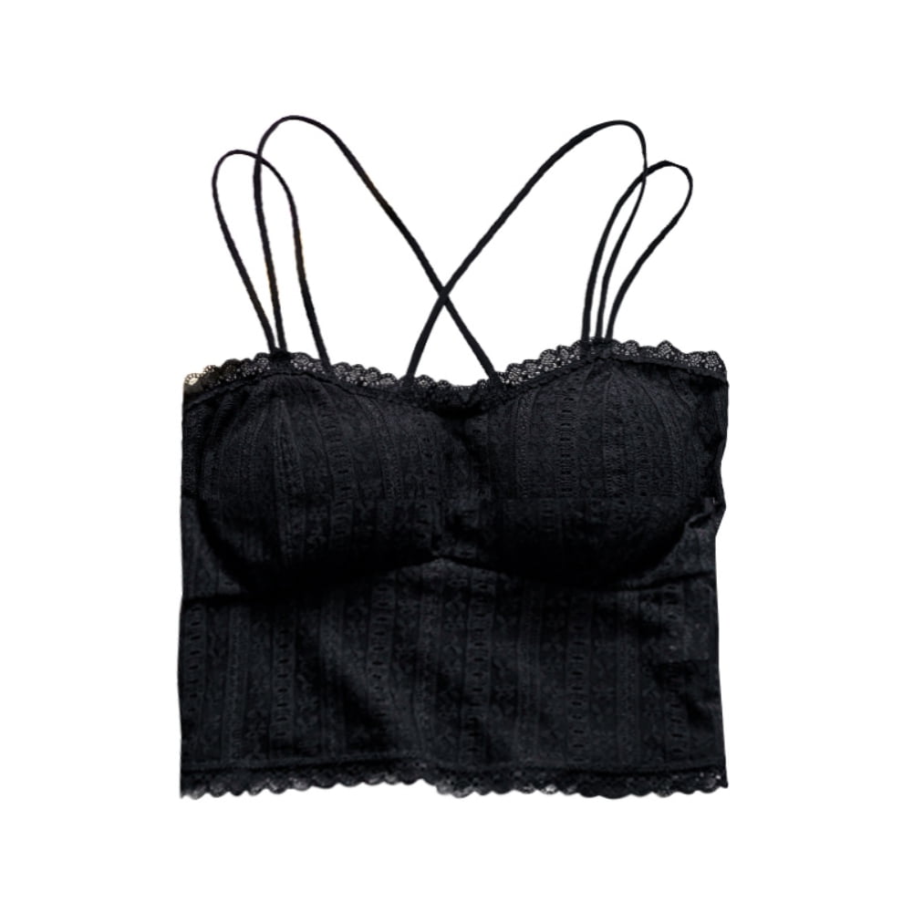 Lace Bralettes for Women, Padded Lace Bralette, Bandeau Bra with Straps ...