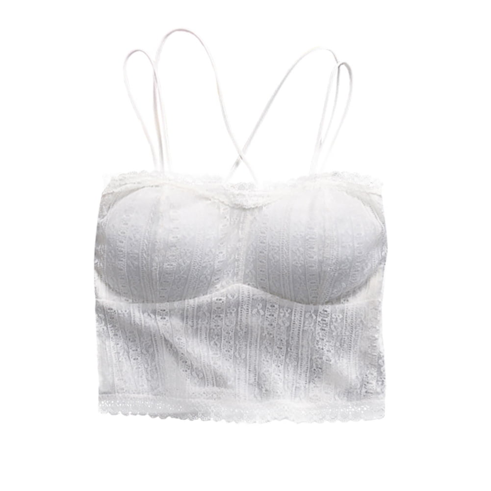 Lace Bralettes for Women, Padded Lace Bralette, Bandeau Bra with Straps ...