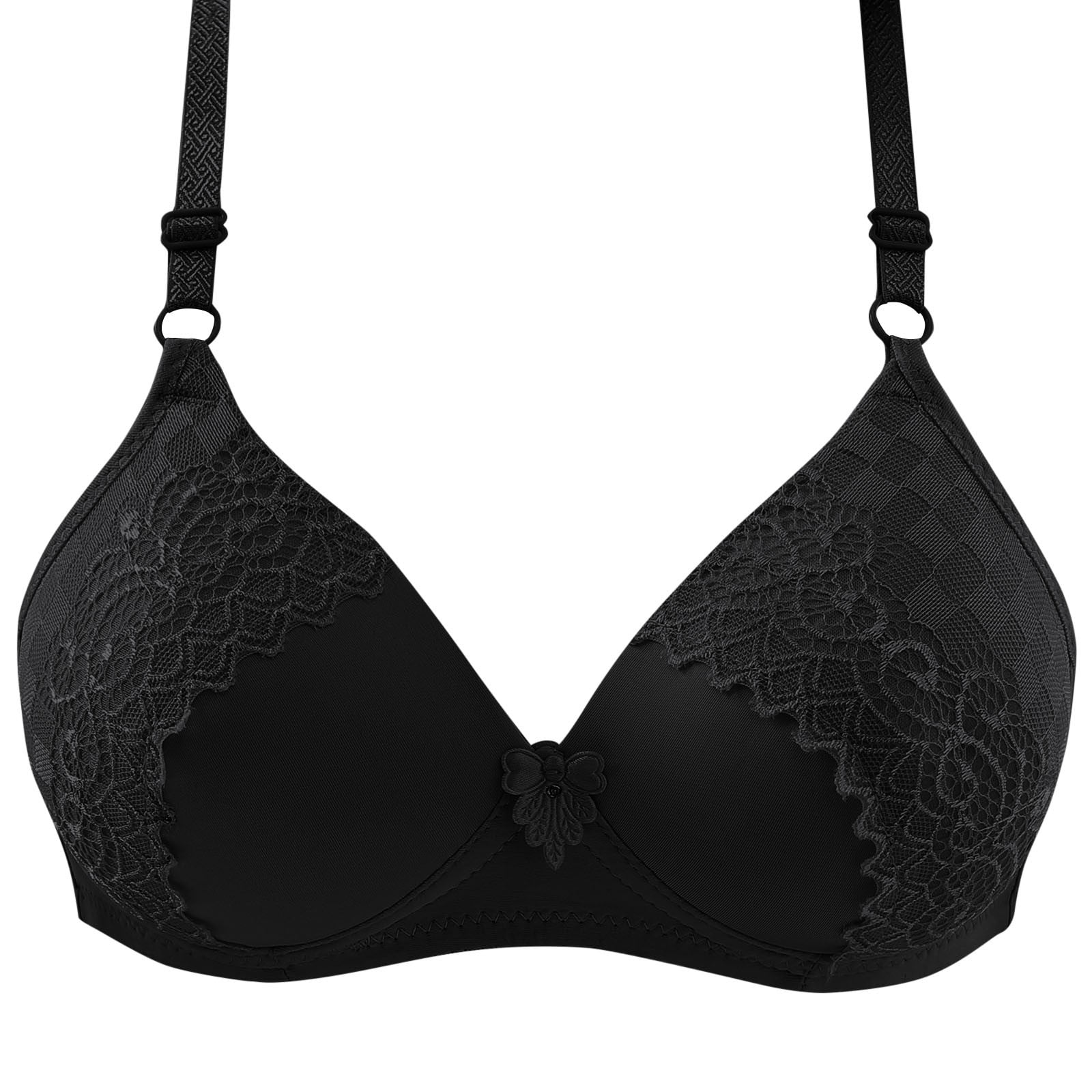 Lace Bras for Women Wireless Push Up Bra Soft Support Seamless ...