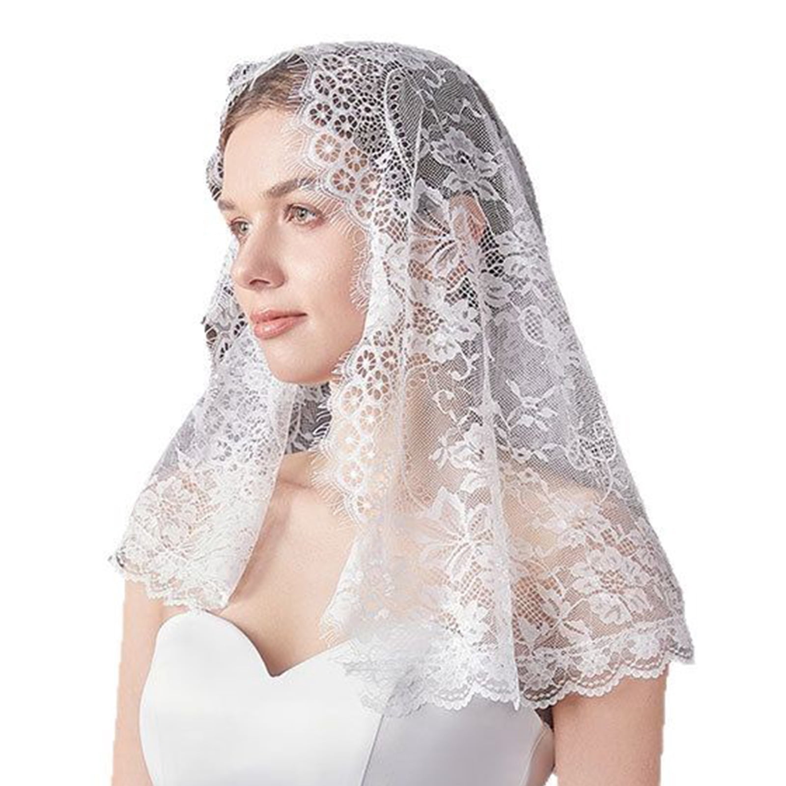 Lace Church Head Veil Latin Mass Head Scarf Head Covering Bridal Shower ...