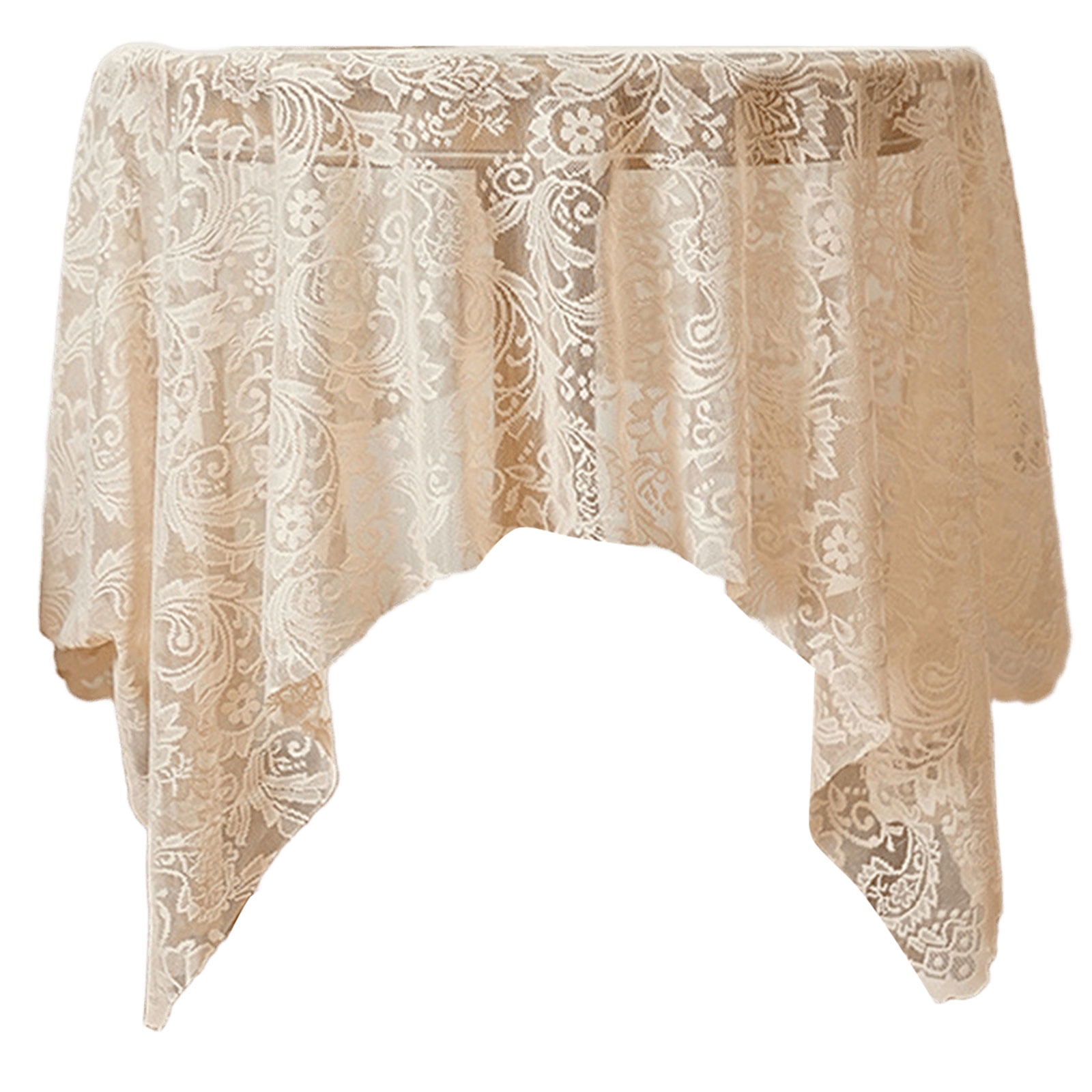 Lace Embellished Polyester Tablecloth Heat Resistant Easy Maintenance ...