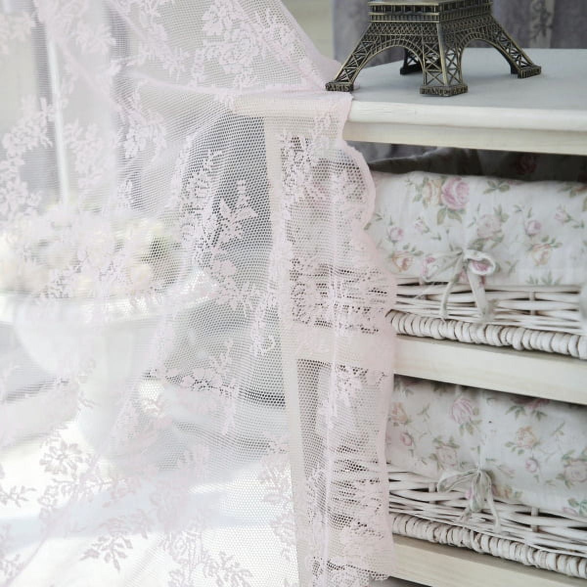 Lace Floral Net Curtains Voile Window Panel Drape Valances Door Divider Decor - Walmart.com