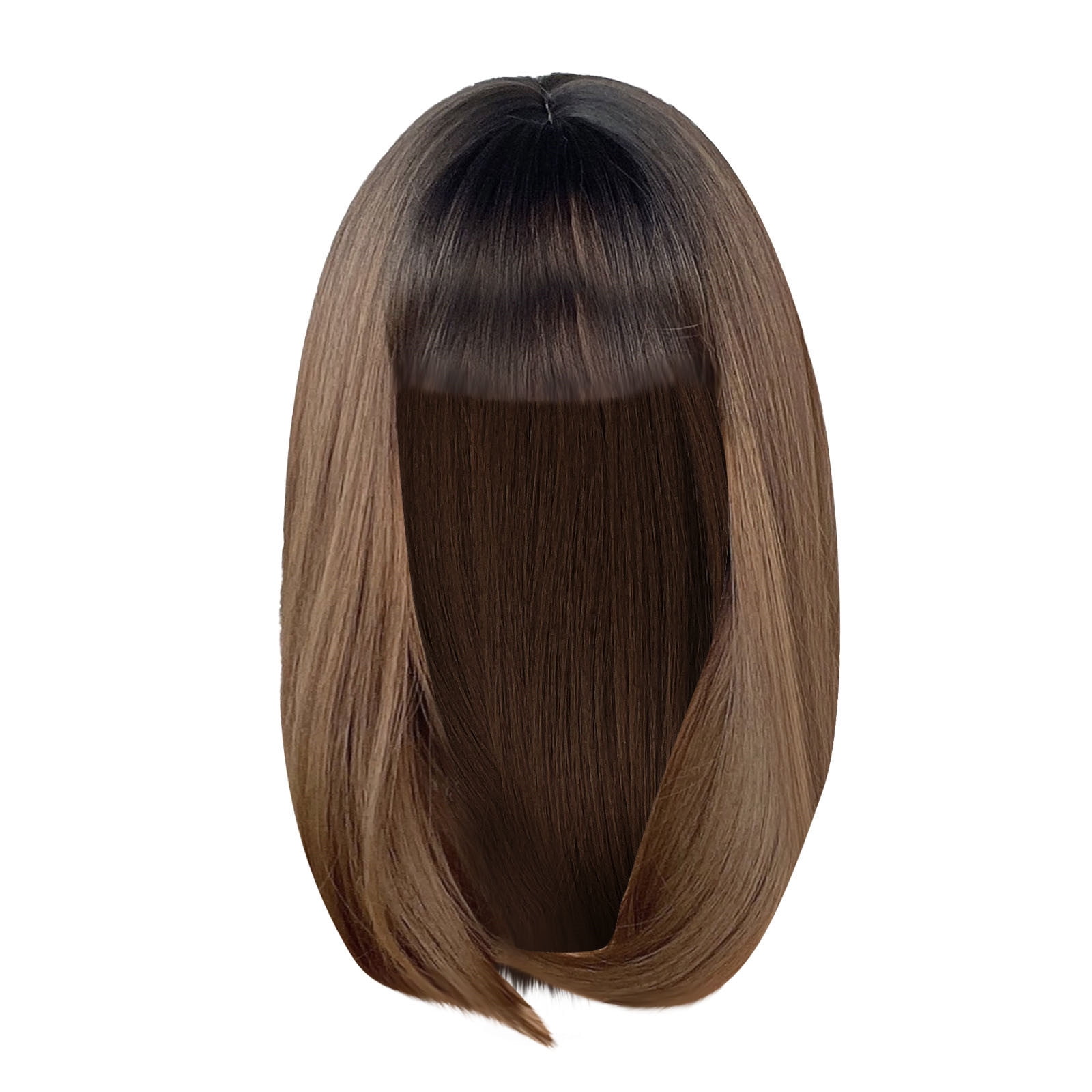 Lace Front Wig No Glue Straight Hair Bob Lace Wig Wig Female Mid-length ...