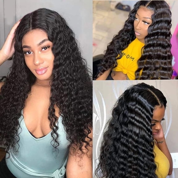 Headband Wig Human Hair 180% Density 10 Inch Deep Wave Headband Wigs ...