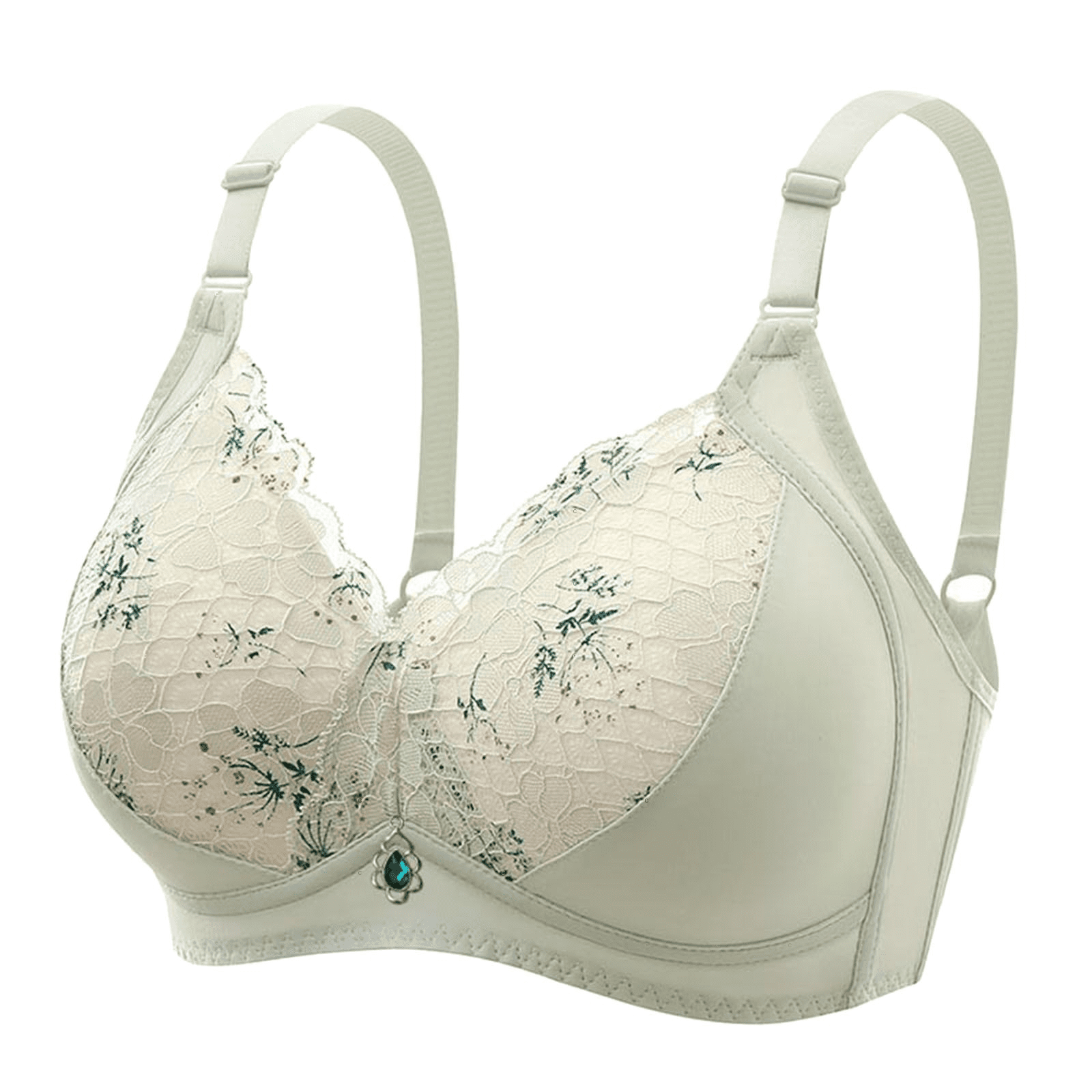 Lace Front Wireless Bra Bralette Lingerie with Wide Adjustable Straps ...