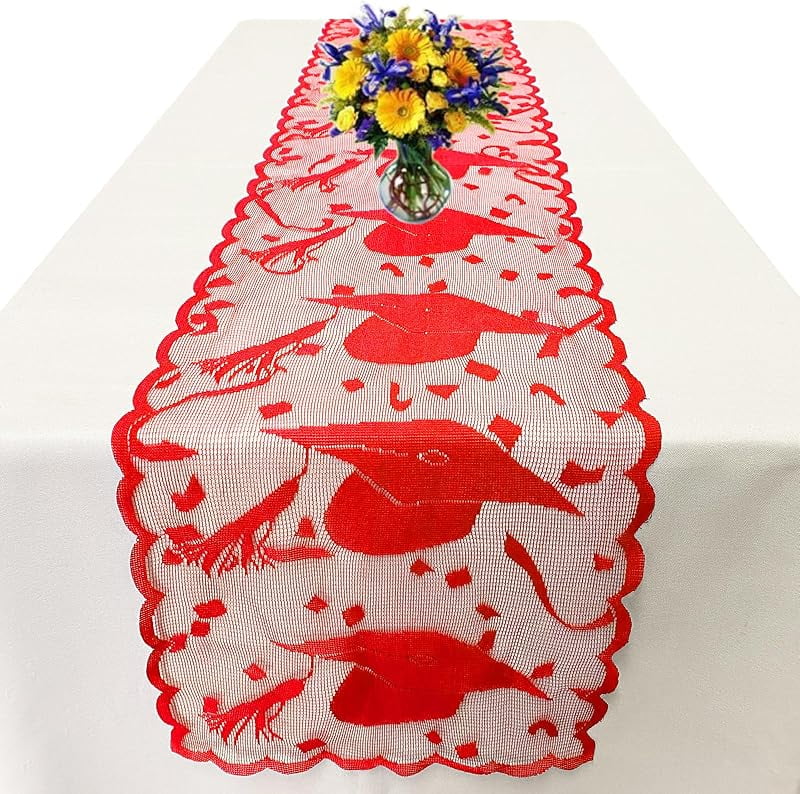 Lace Graduation Table Runner 72 Inches - 2025 Graduation Party ...