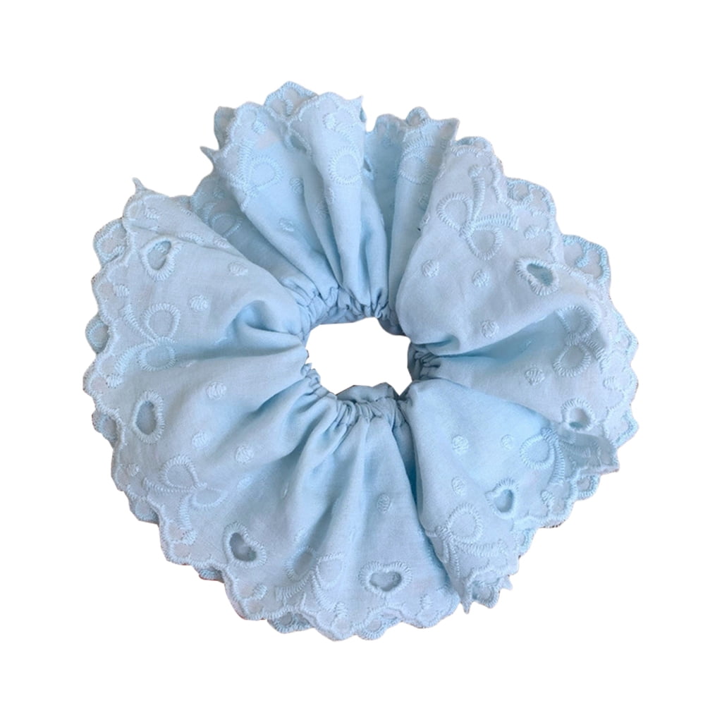 Lace Hair Scrunchies Oversized Hair Bun Scrunchy Ruffle Fashion ...