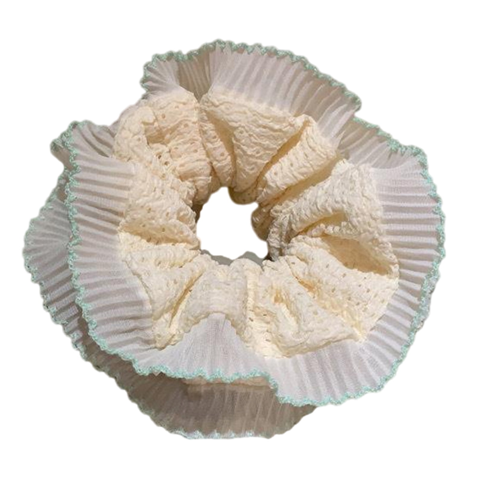 Lace Hair Scrunchies for Women Oversized Double Layer Scrunchy Elegant ...