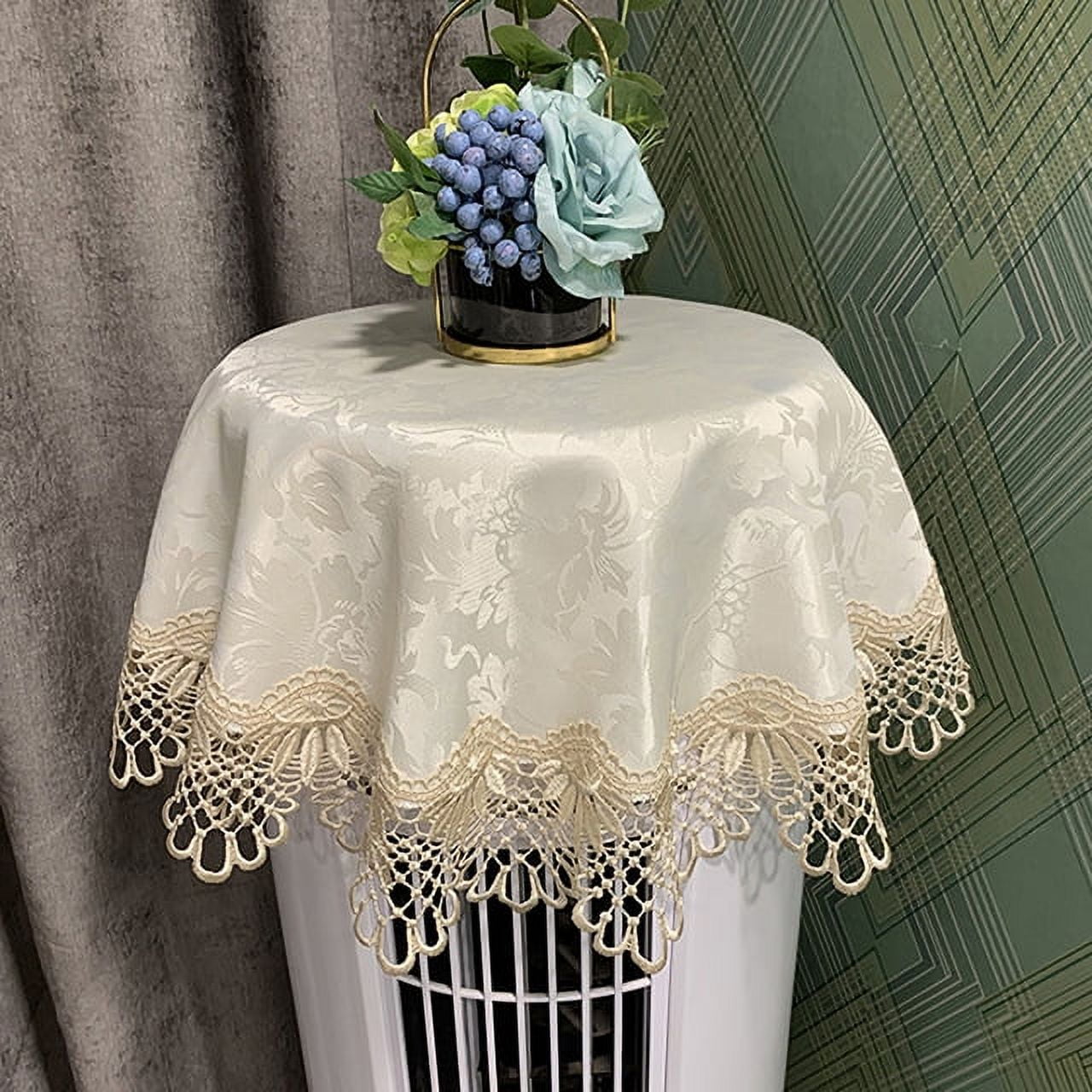 Lace Jacquard Tablecloth Macrame Round Doily Table Topper Decoration ...