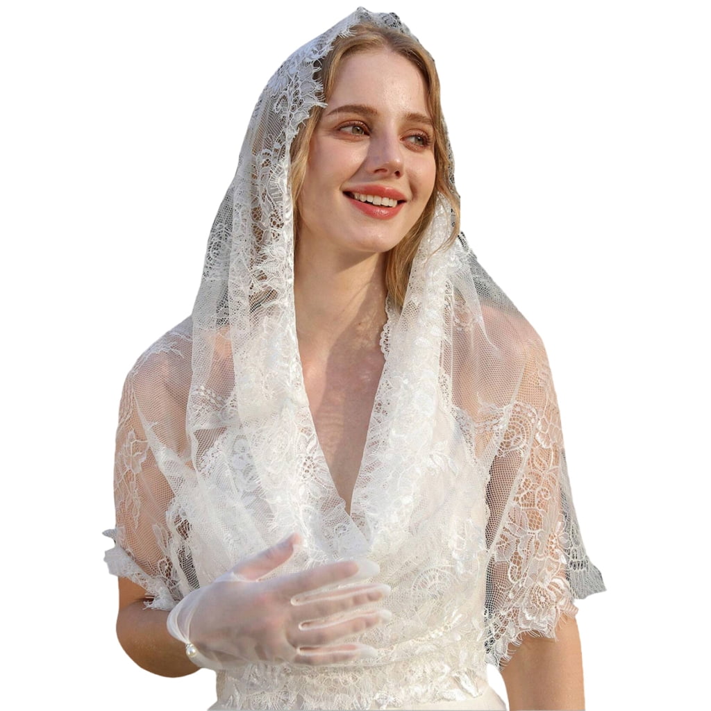 Lace Latin Scarf Seethrough Everyday Wear Head Covering Mantilla Head ...
