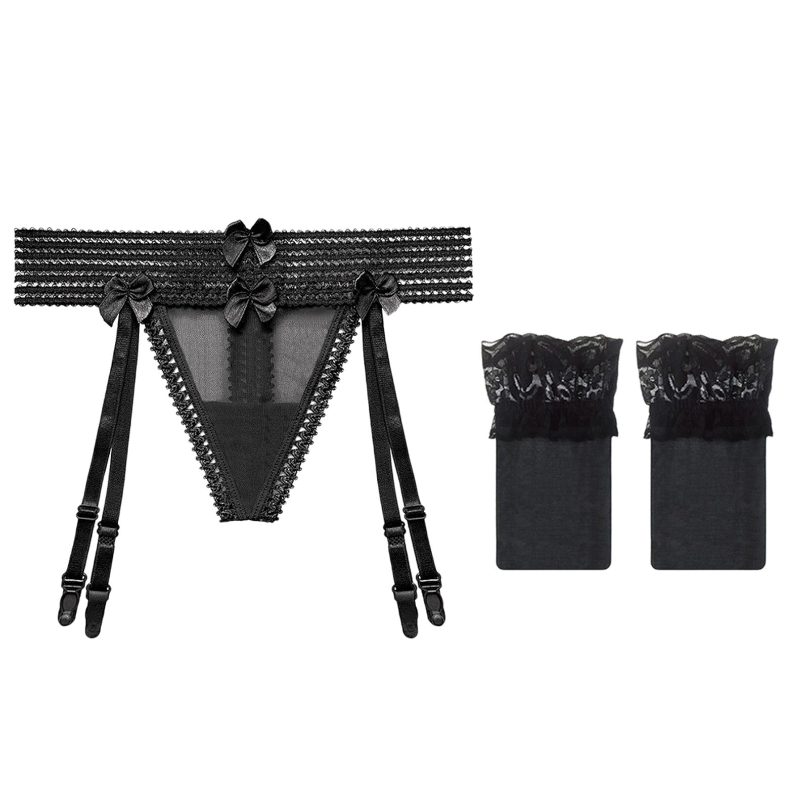 Lace Lingerie Set With Garter Belt Sexy See Through Sex Lingerie