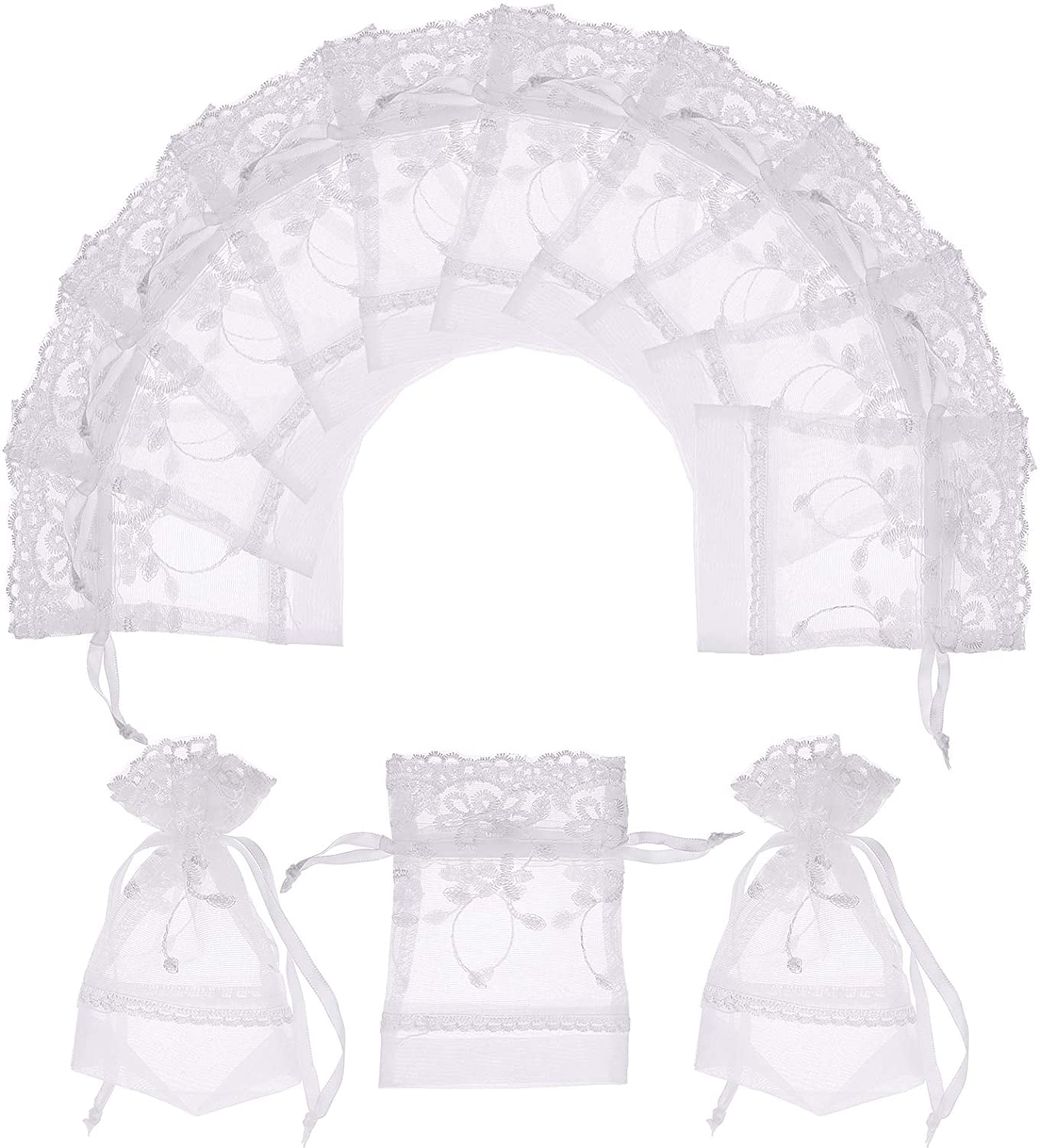 Lace Organza Drawstring Gift Bags Jewelry Pouches for Baby Shower ...