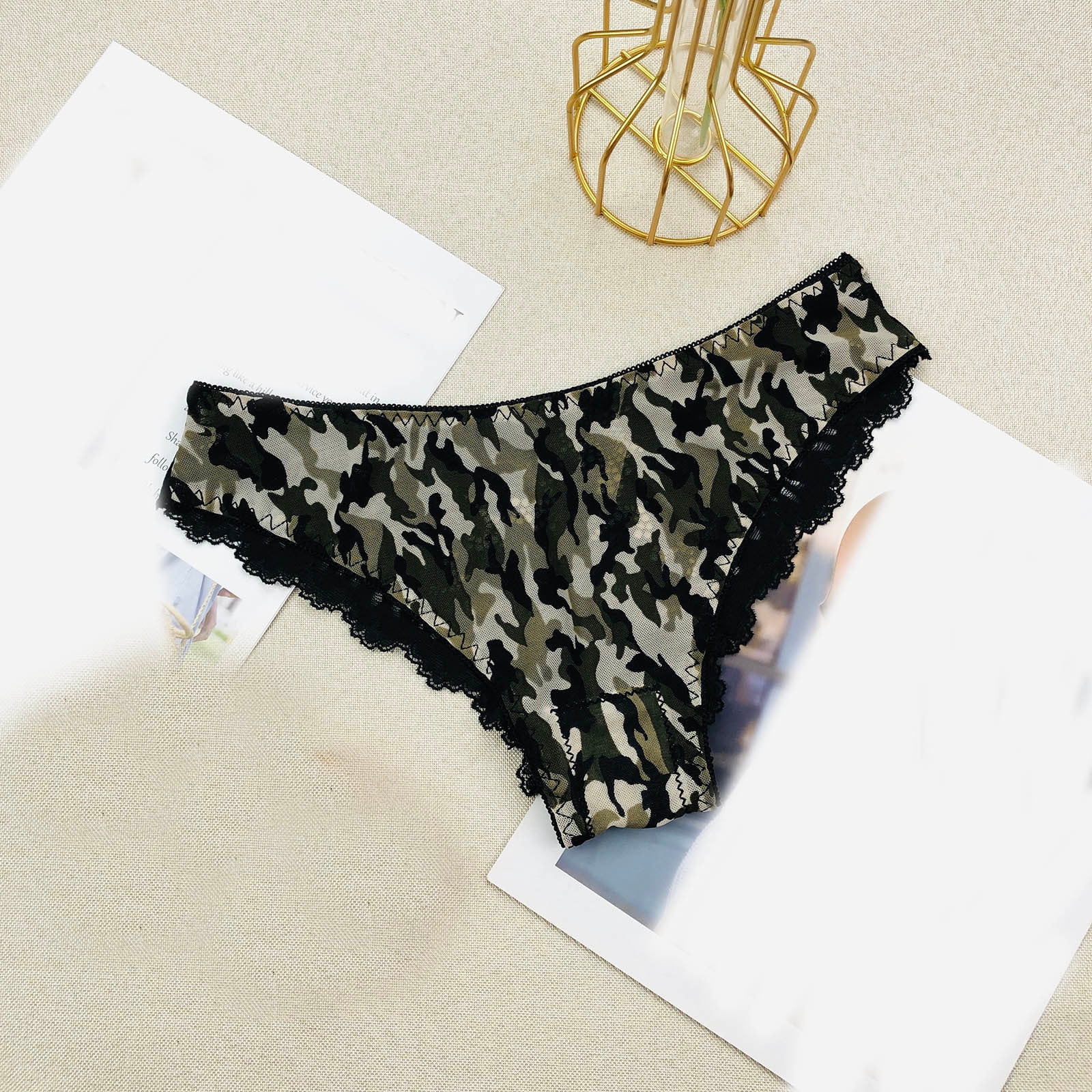 Lace Panties For Womens Leopard Print Bikini Underwear Half Back ...