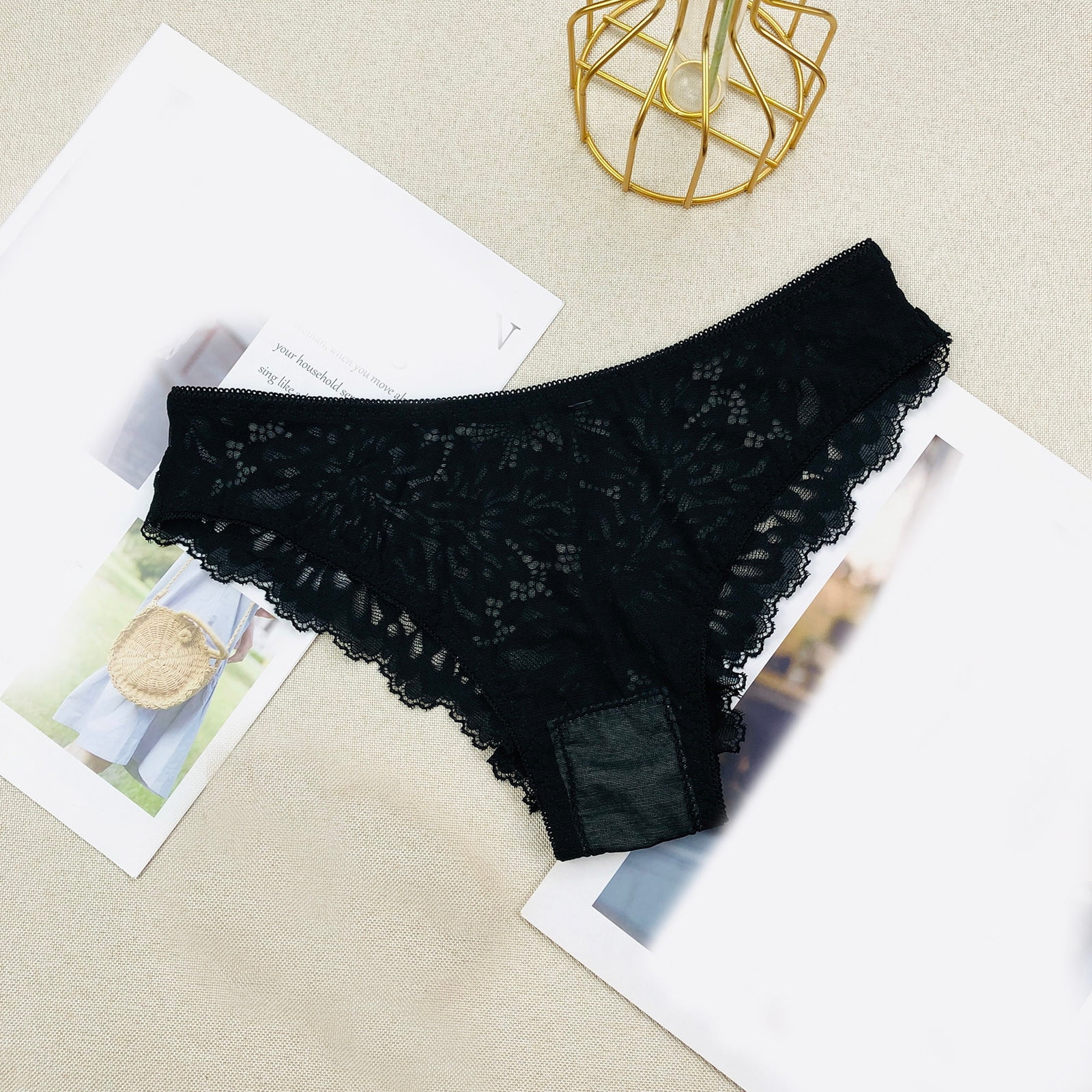 Lace Panties For Womens Leopard Print Bikini Underwear Half Back ...