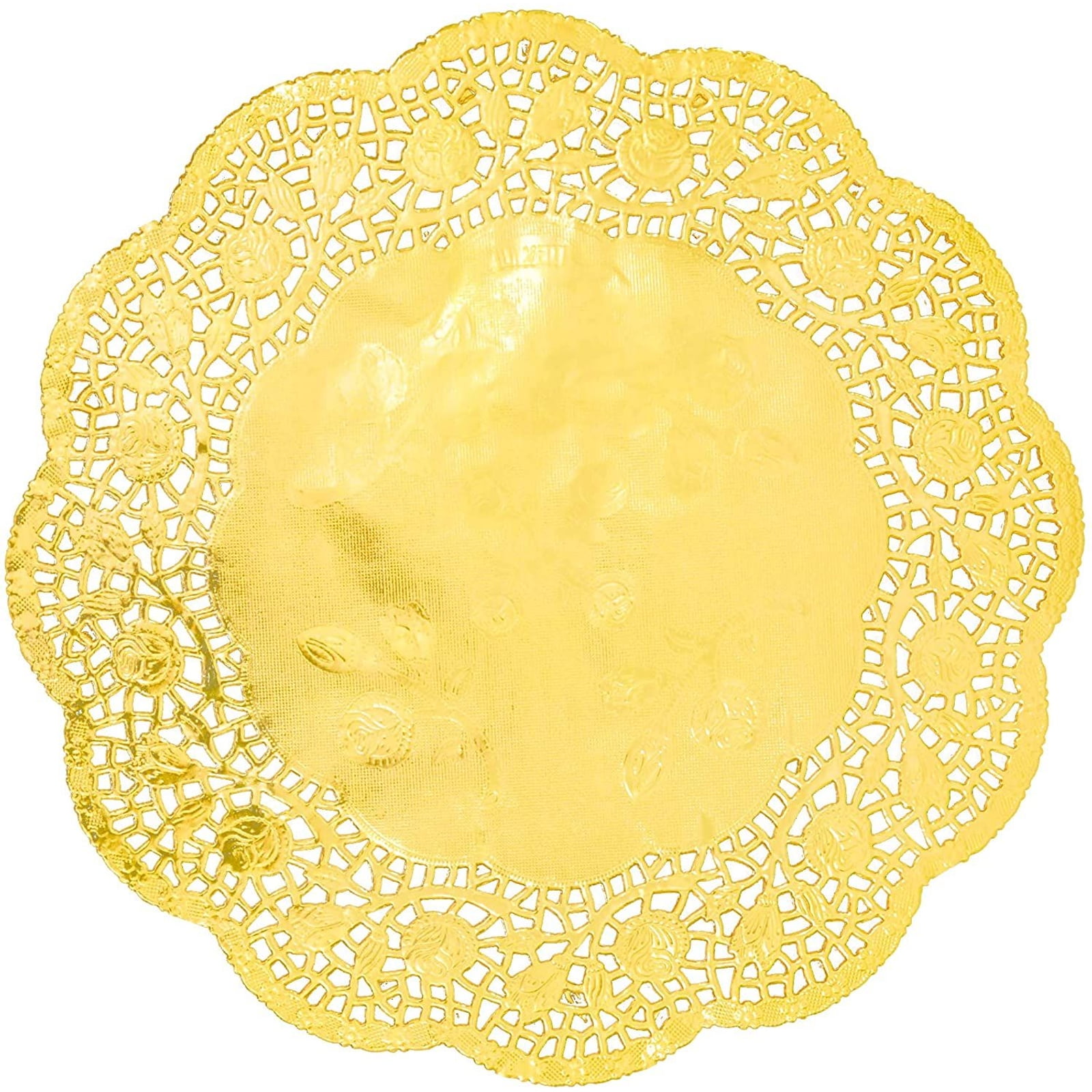 Lace Paper Doilies, Round (Metallic Gold, 10 In, 100 Pack) - Walmart.com