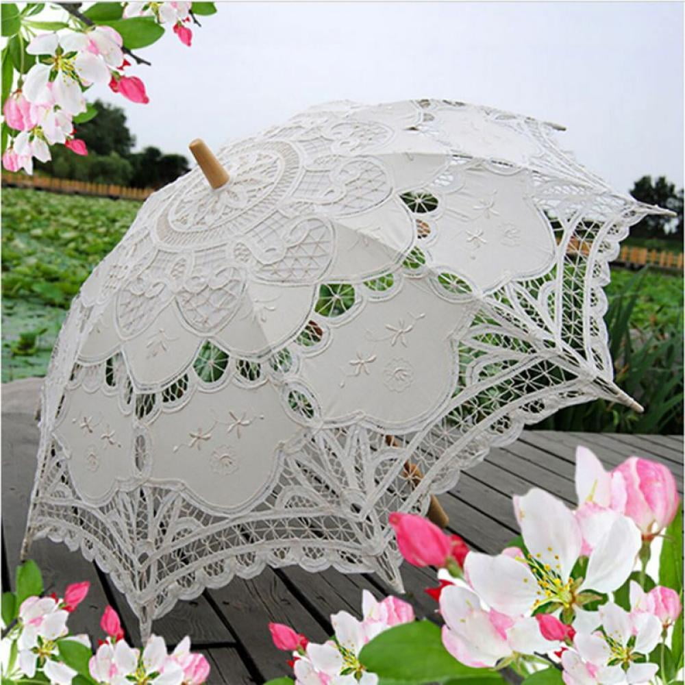 Lace Princess Umbrella, Wedding Umbrella Parasol for Bride Cotton ...