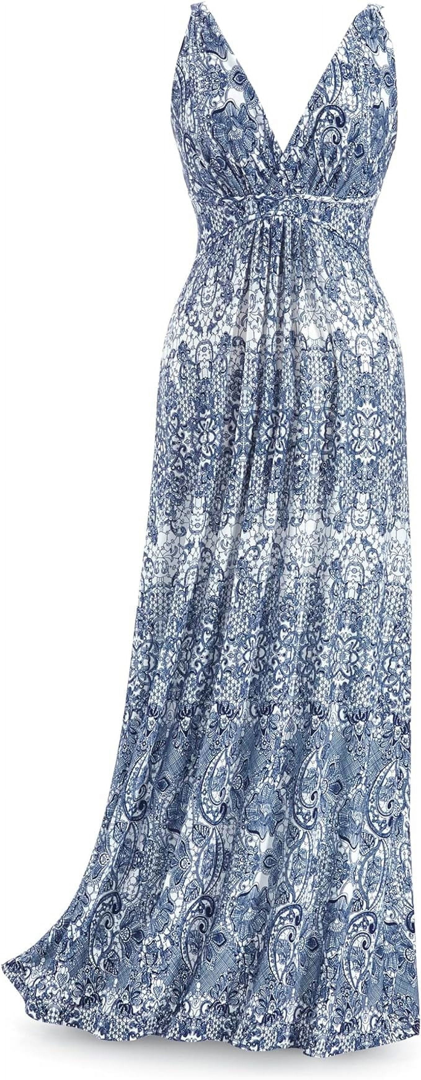 Lace Printed Maxi Dress for Women, Sleeveless Summer Sundress, Long ...