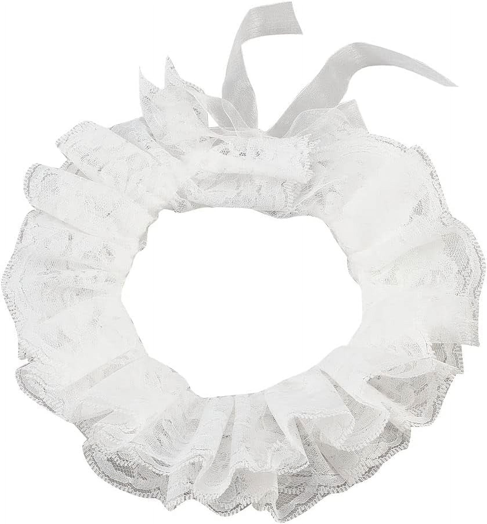 Lace Ruffle Collar White Fiber Pearl Collar Tulle Detachable Fake ...