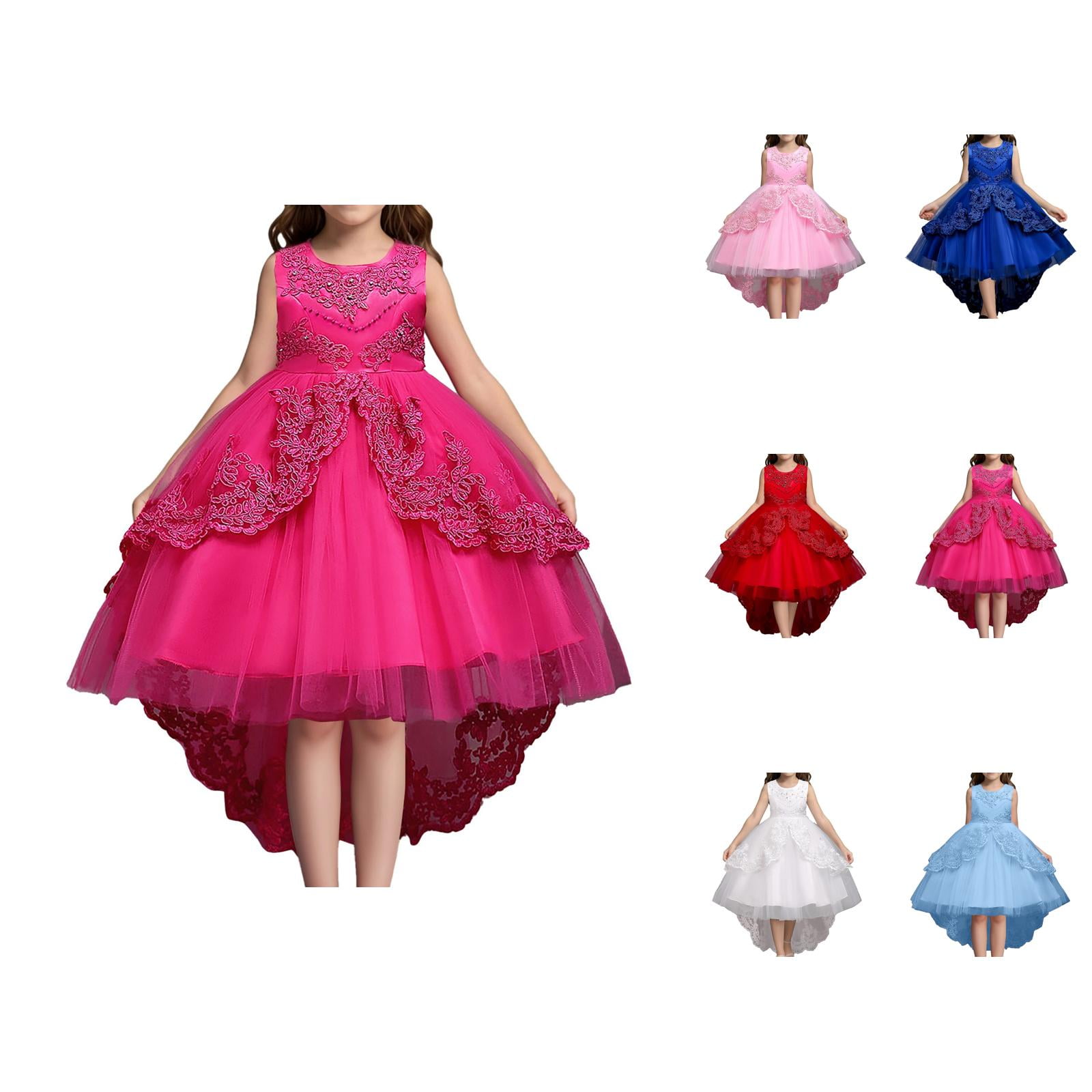 Lace Strapless Tea-Length Dress – Puffy Princess Gown for Weddings ...