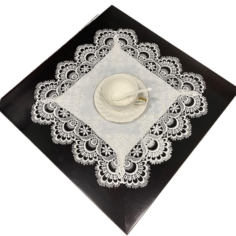 Lace Table Doilies Square Bedside Tablecloth Nightstand Cover Coffee ...