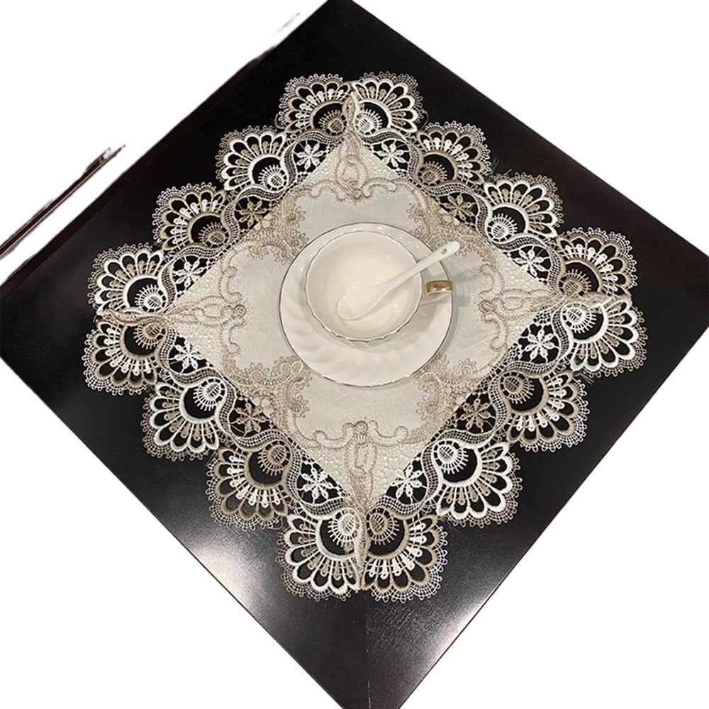 Lace Table Doilies Square Bedside Tablecloth Nightstand Cover Coffee ...