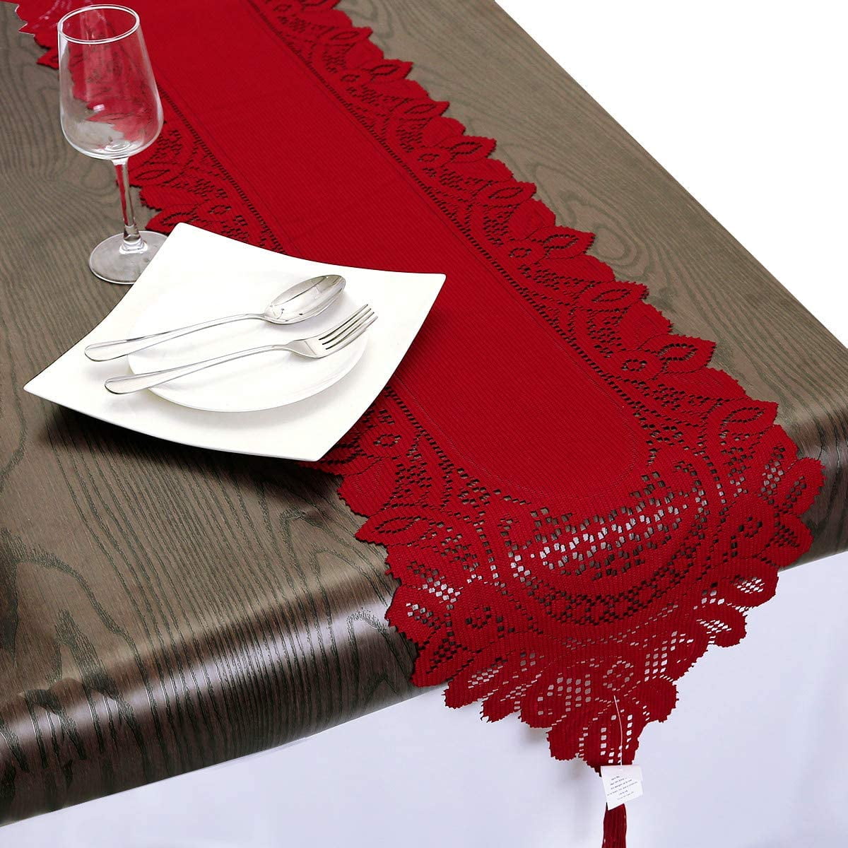 Lace Table Runner Dresser Scarf Embroidered Table Runners with ...