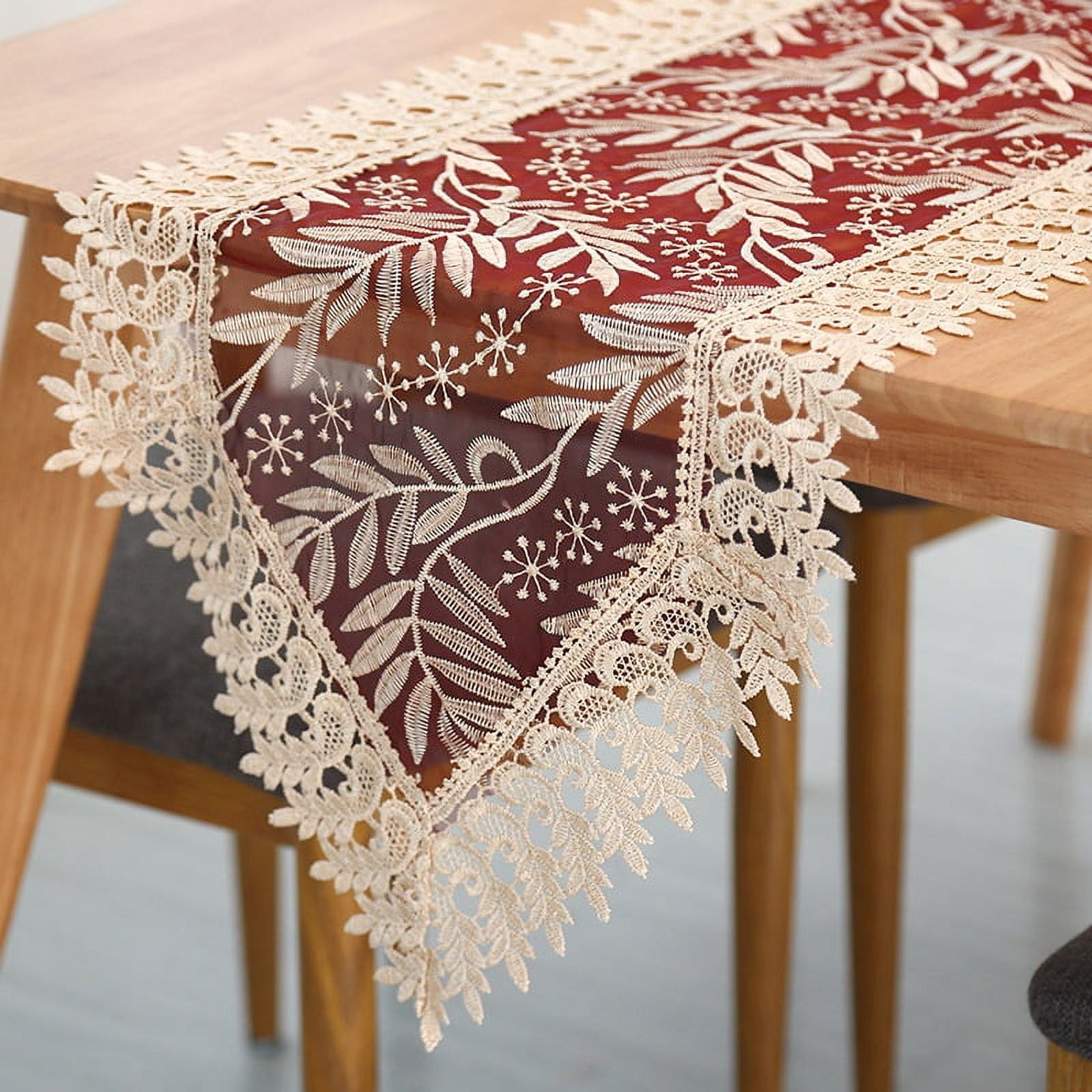 Lace Table Runner Embroidered Lace Runner for Tables, Doilies ...