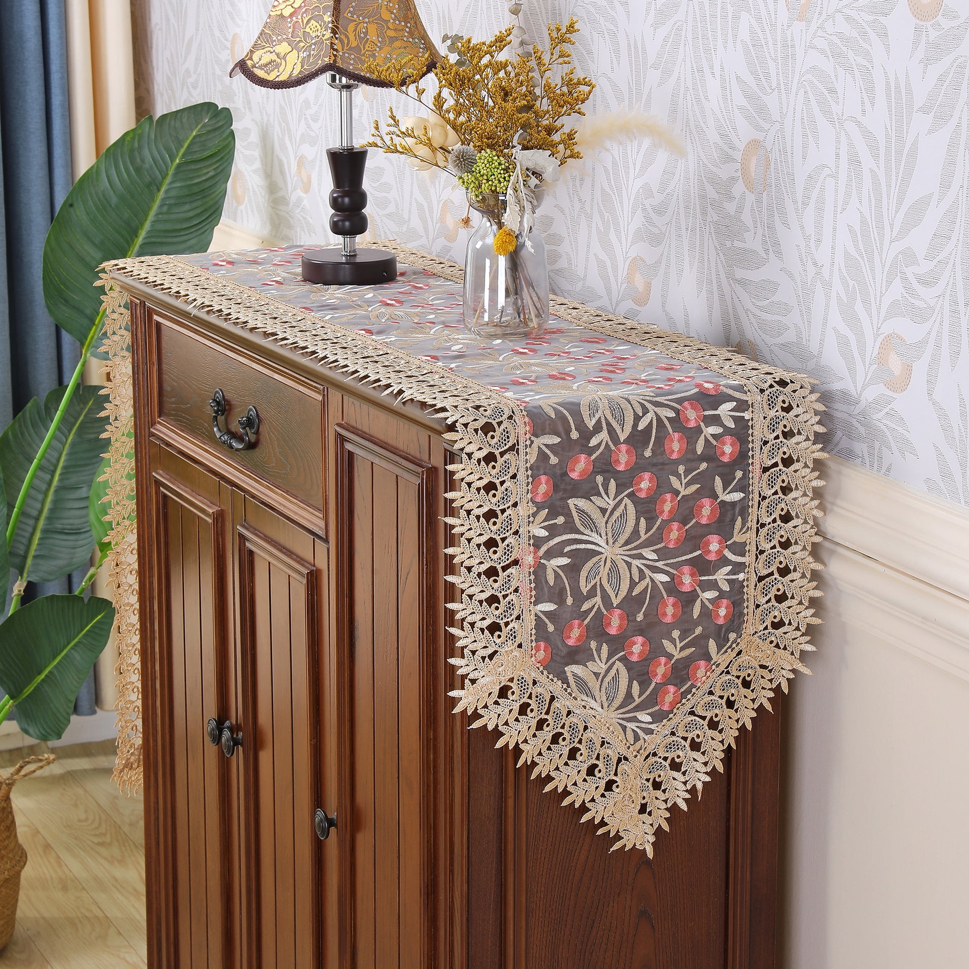 Lace Table Runner Long Macrame Table Runner Dresser Scarf for Bedroom ...