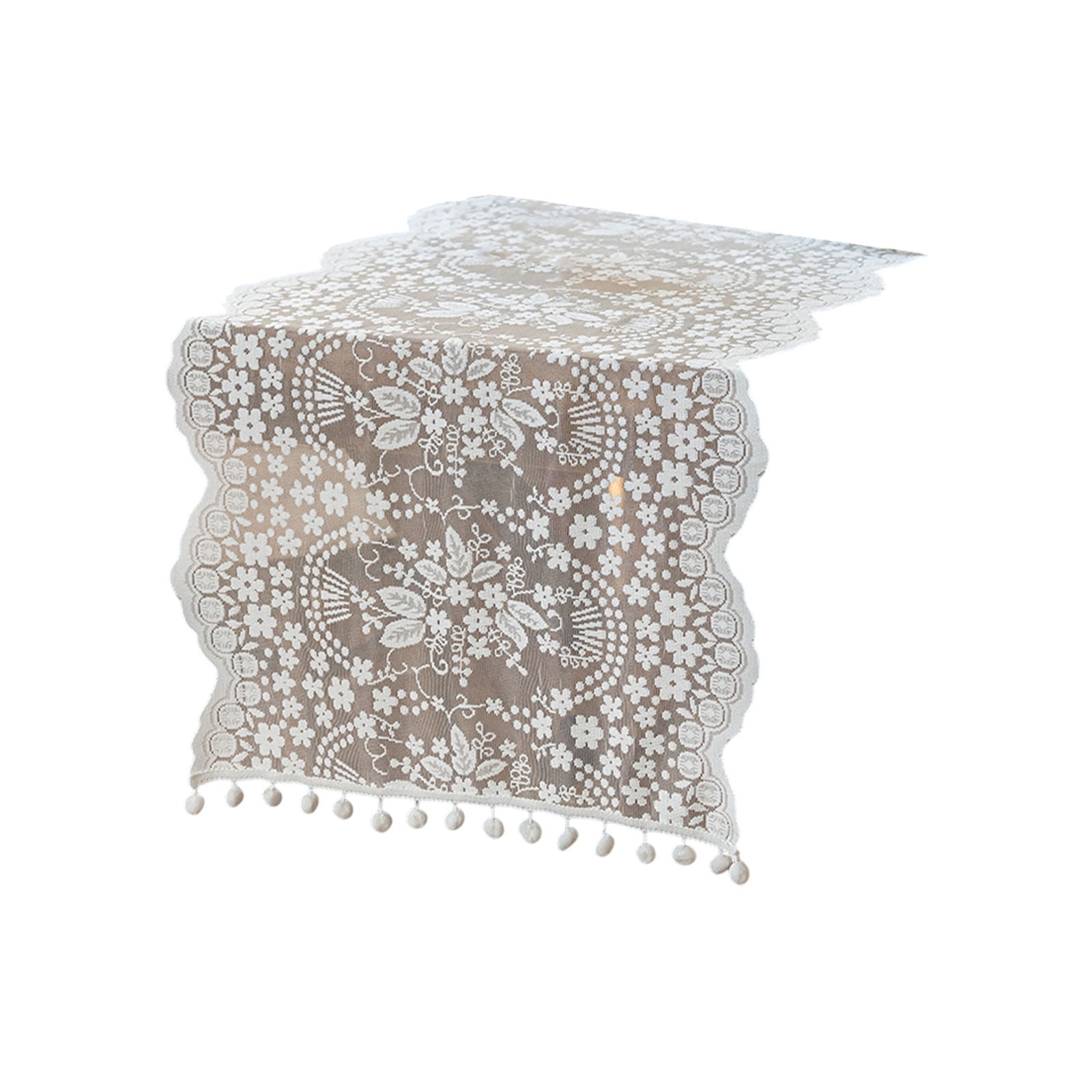 Lace Table Runner Sideboard Cover Cloth, Embroidery Cotton Lace Fabric ...