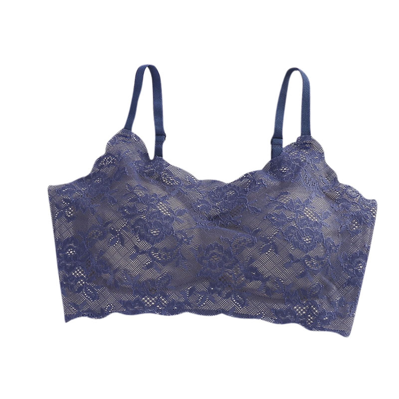 Lace Trim Bras for Womens Scalloped Support Push-Up Bra Anti-Sagging No ...