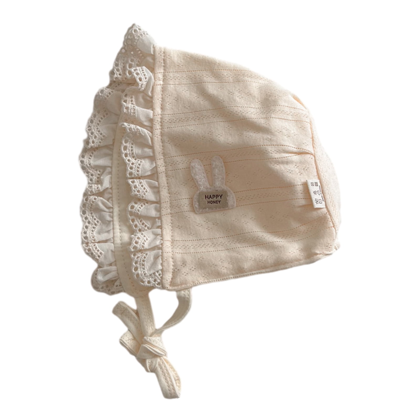 Lace Trimmed Baby Bonnet with Flower Designs Soft & Stylish Infant ...