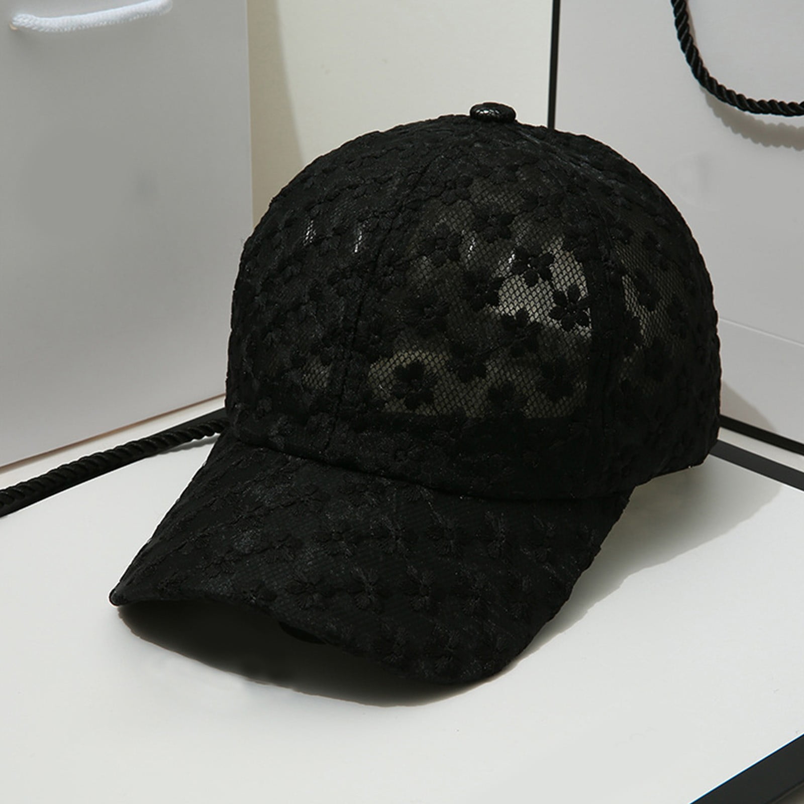 Lace-Trimmed Baseball Cap – Stylish Uv Shield Hat for Women, Teens ...