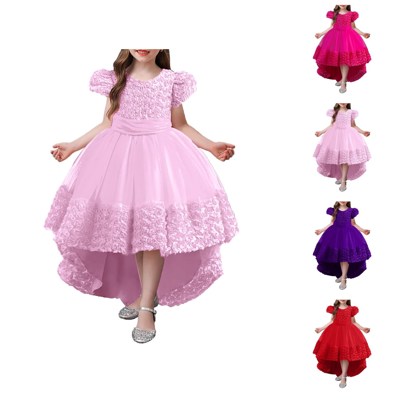 Lace Tulle Flower Girl Maxi Dress – Formal Wedding Guest Gown for Kids ...