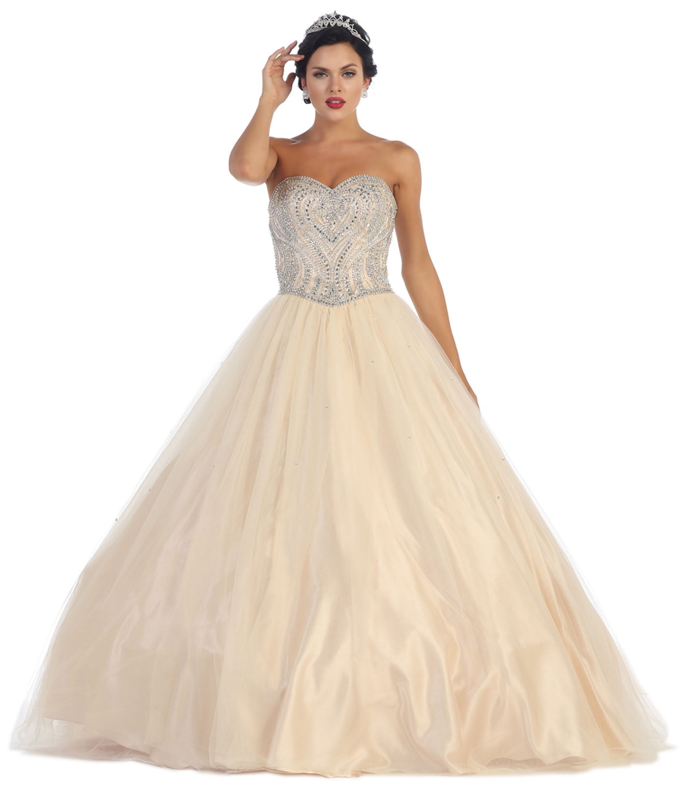 Lace Up Back Ball Room Gown - Walmart.com