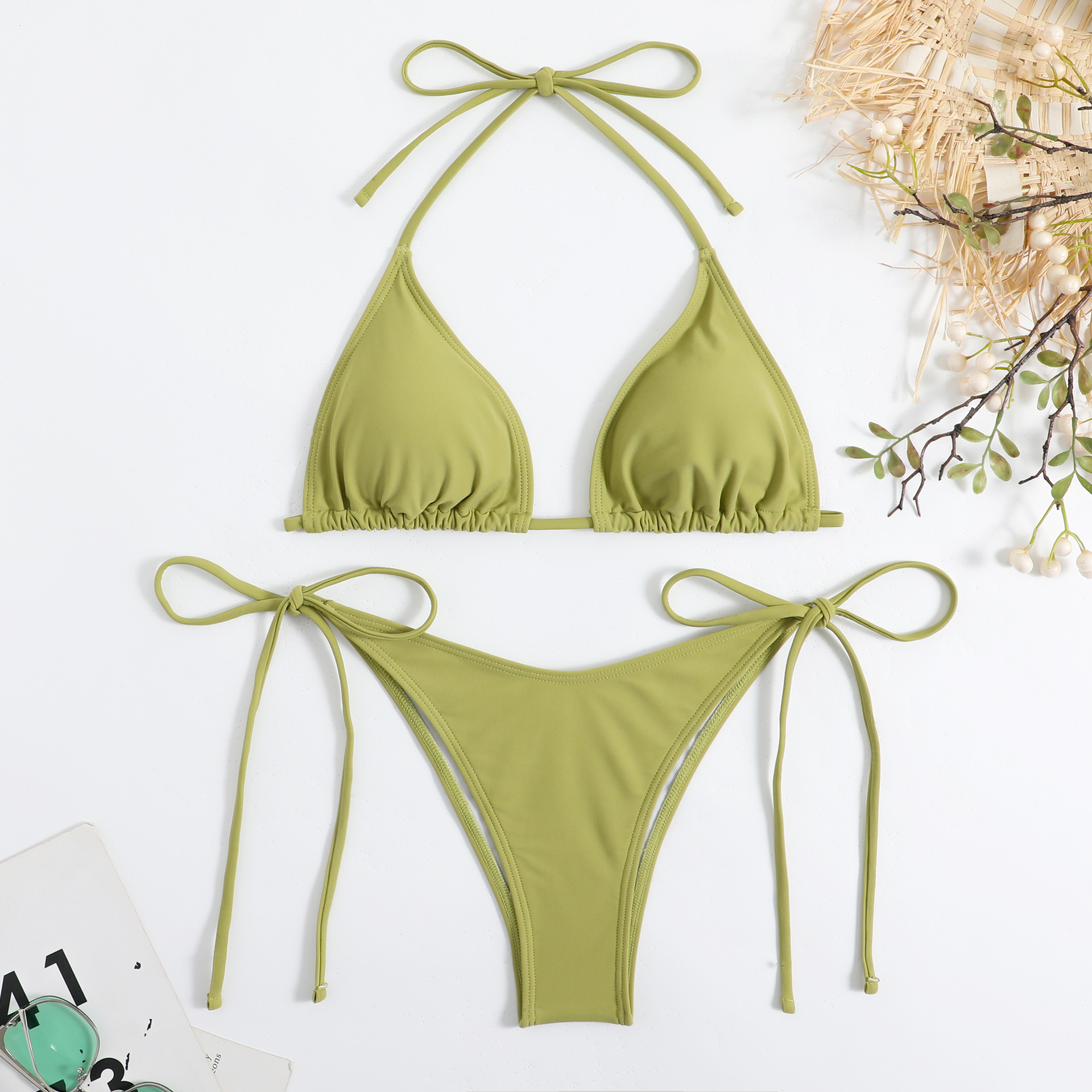 Lace Up Micro Bikinis 2025 Woman Swimwear Female Swimsuit Summer Thong Sexy Bikini Sets 2 Pieces ...