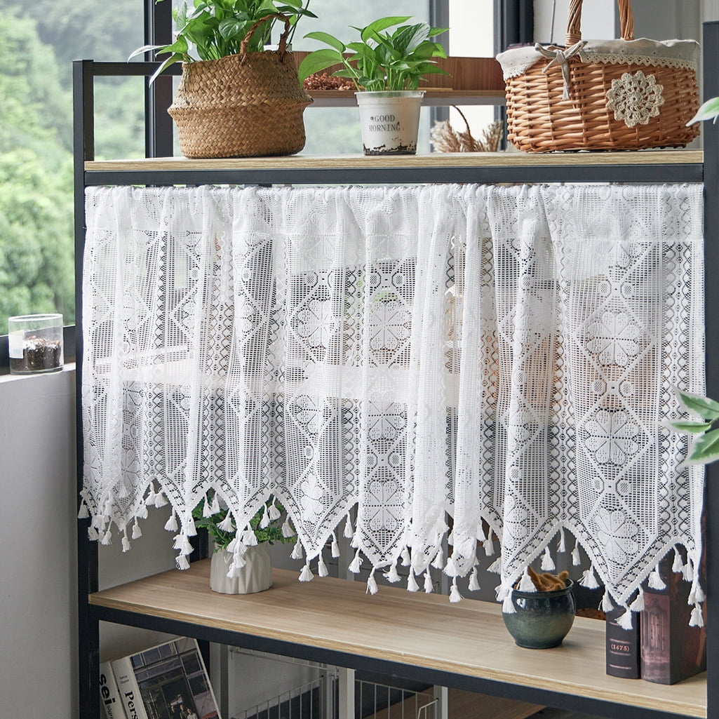 Lace Valances for Windows Floral Cafe Sheer Lace Curtains Valance for ...