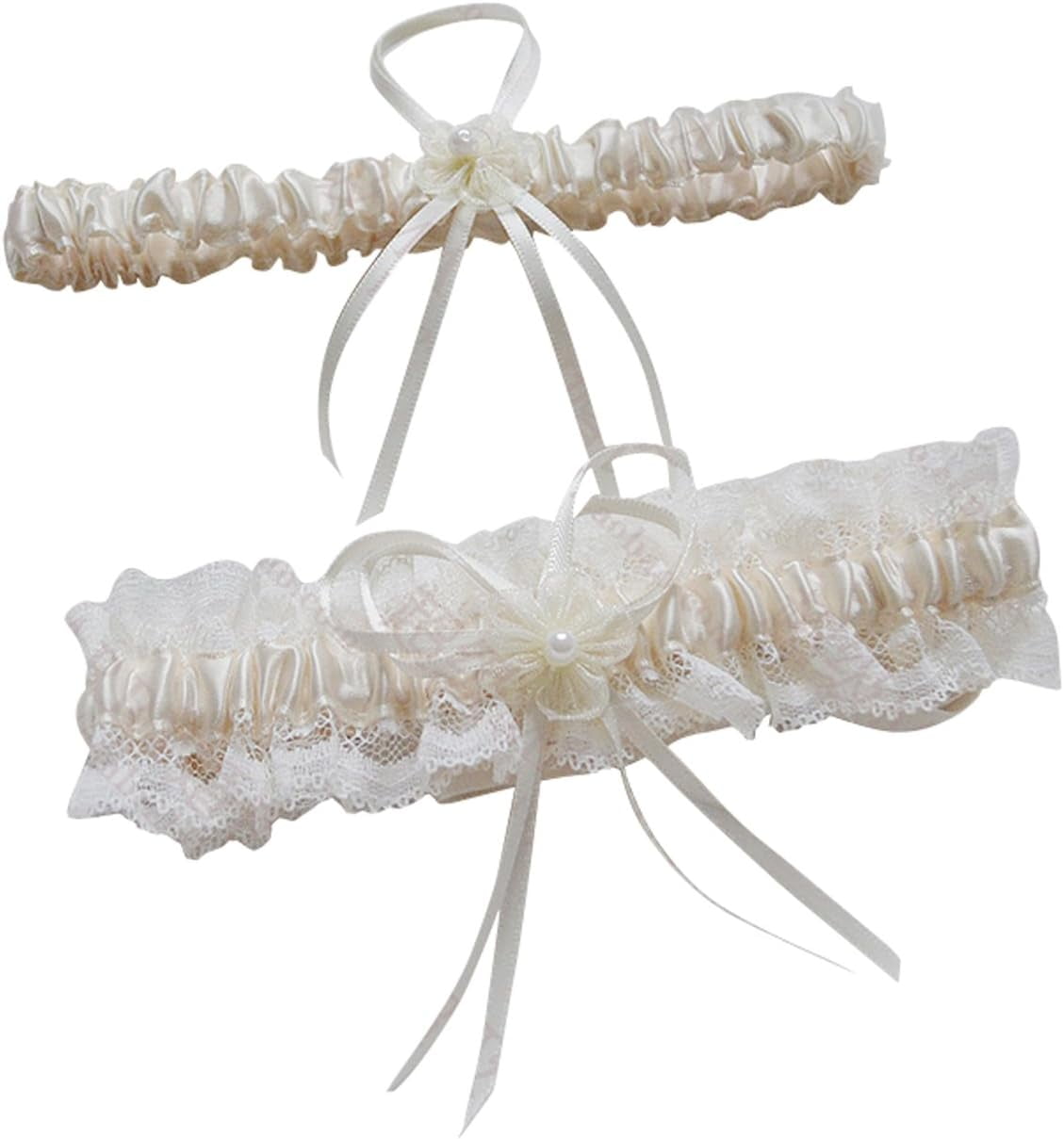 Lace Wedding Garters for Bride Pearl Stretch Prom Garter, Women Wedding ...